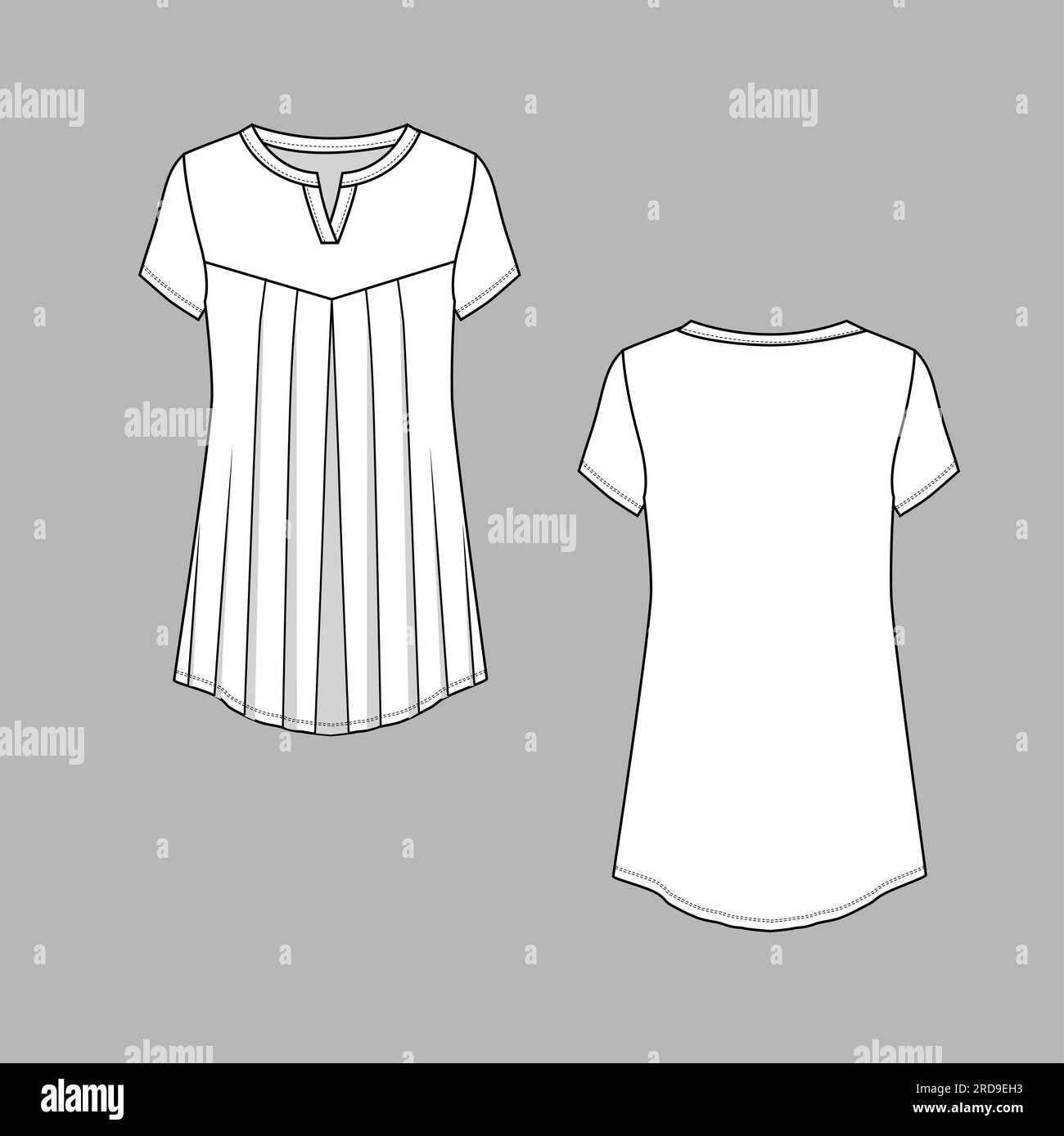 Neck pleated Stock Vector Images - Alamy