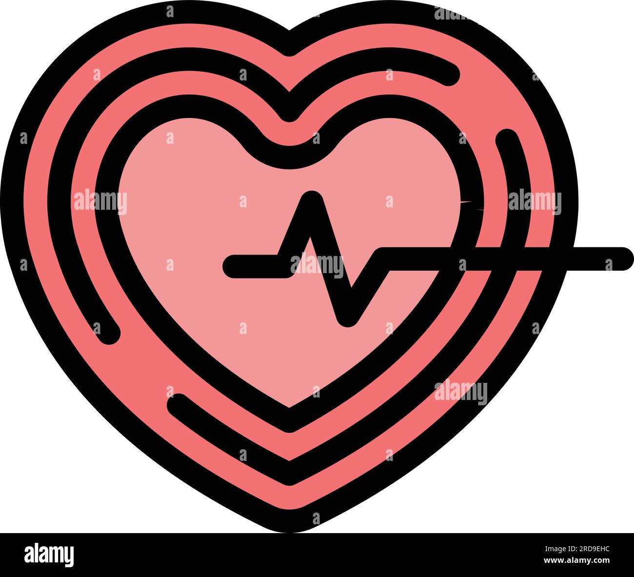 Healthy pulse icon outline vector. Human heart beat. Monitor ekg color ...