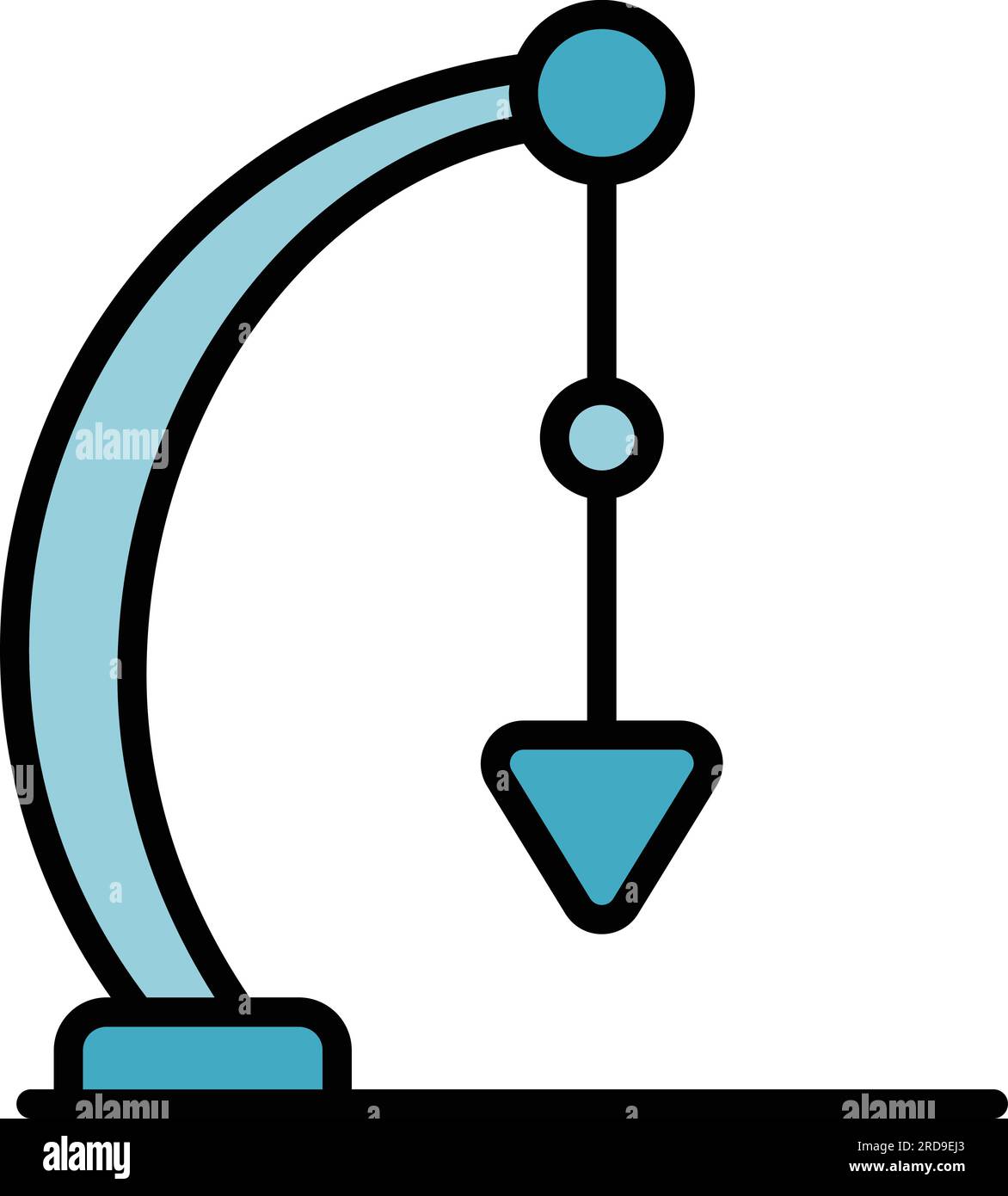 Physical pendulum icon outline vector. Swing energy. Kinetic momentum ...