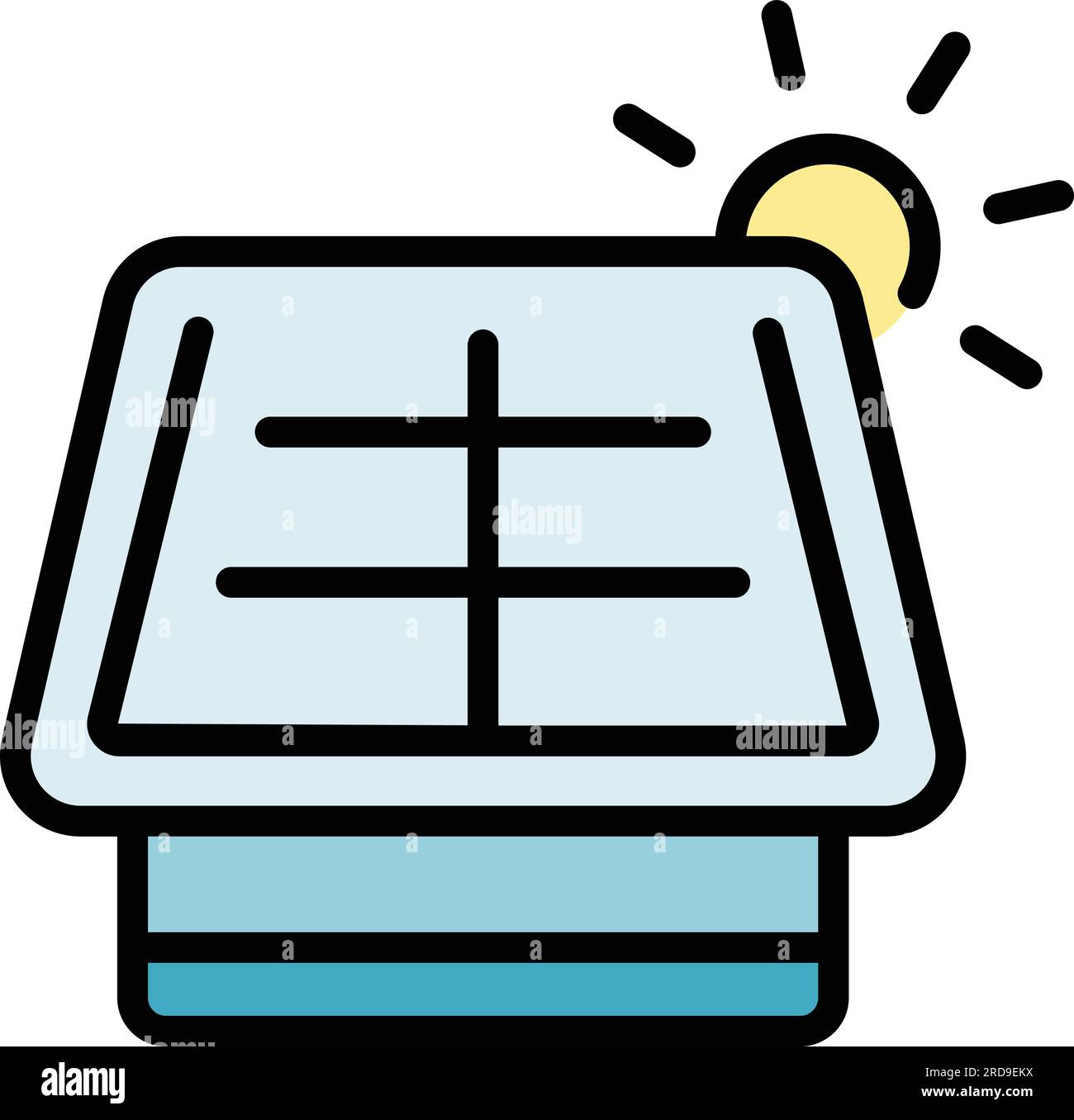 Sun battery icon outline vector. Solar energy. Wind power color flat ...