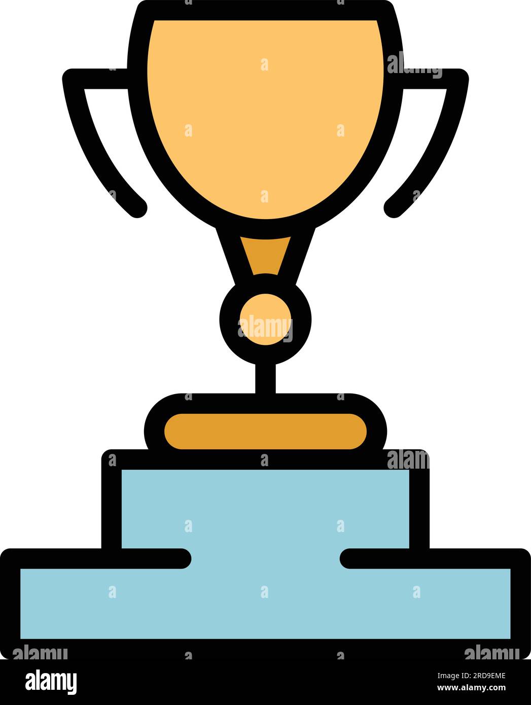 Success trophy icon outline vector. Winner reward. Best results color ...