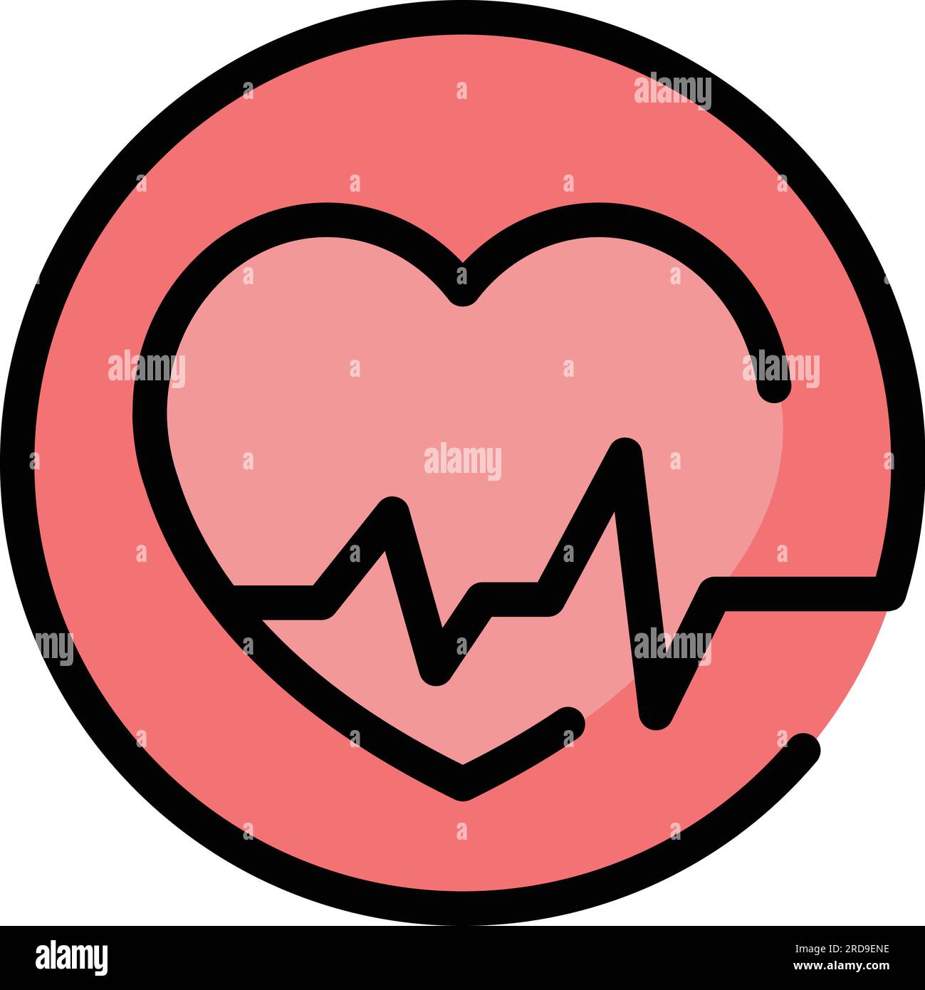 Heart pulse icon outline vector. Rate monitor. Beat ekg color flat ...