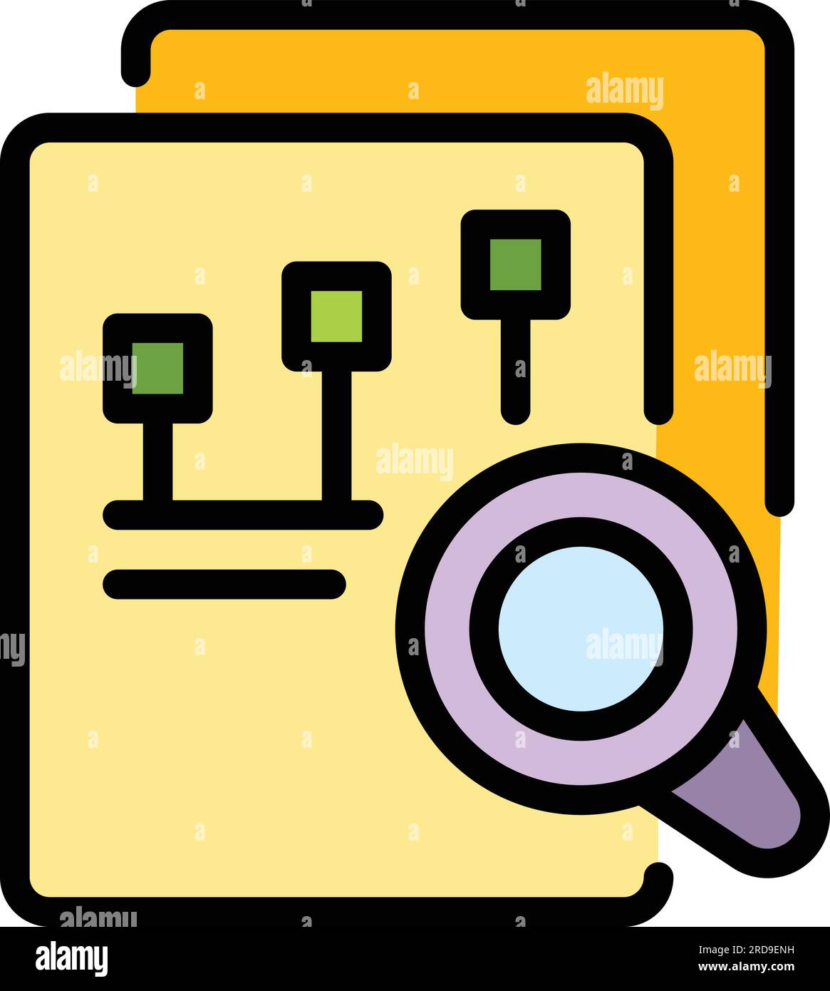 Data document icon outline vector. File record. Form mark color flat ...