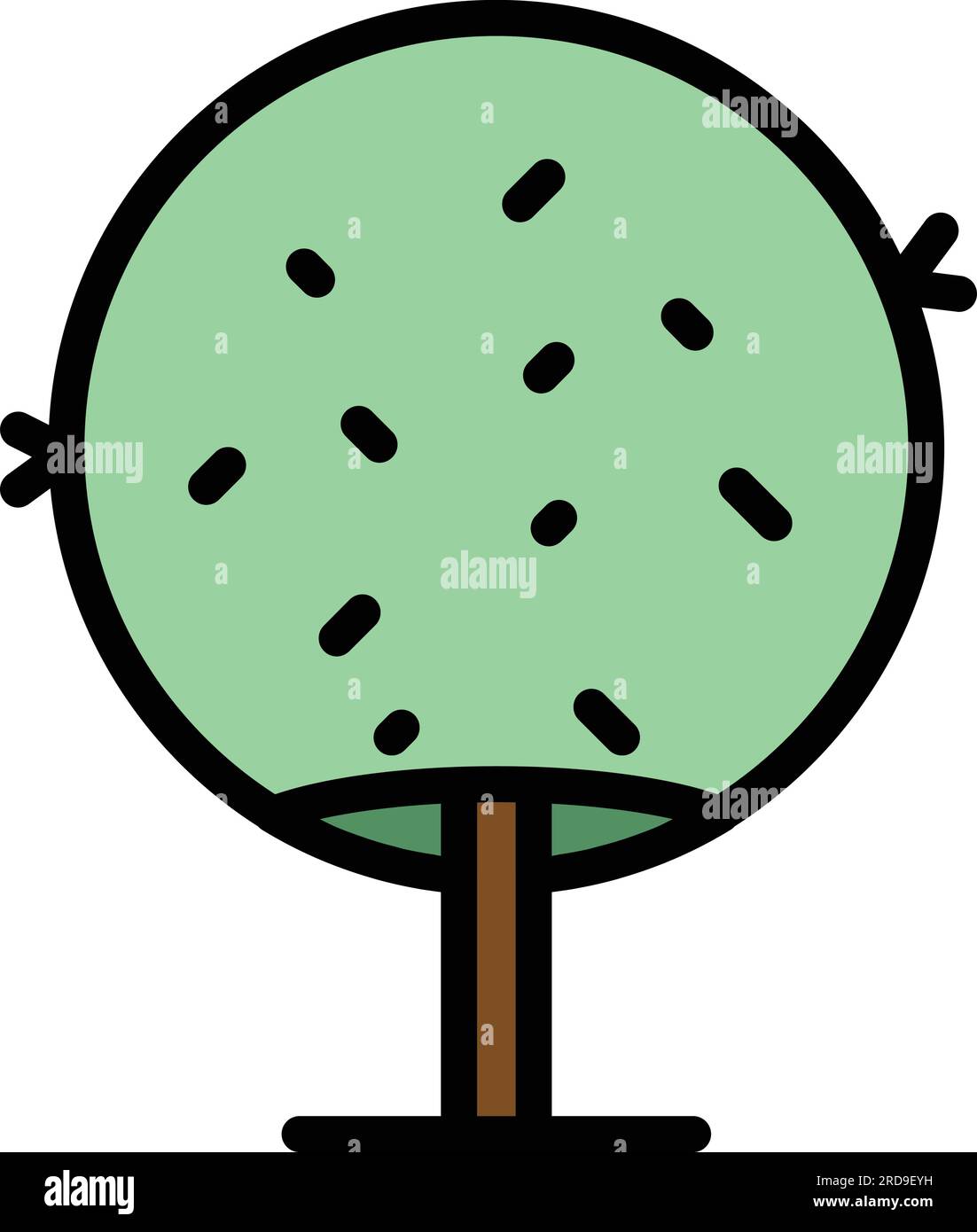 Trimming shrub icon outline vector. Garden tree. Trim hedge color flat ...