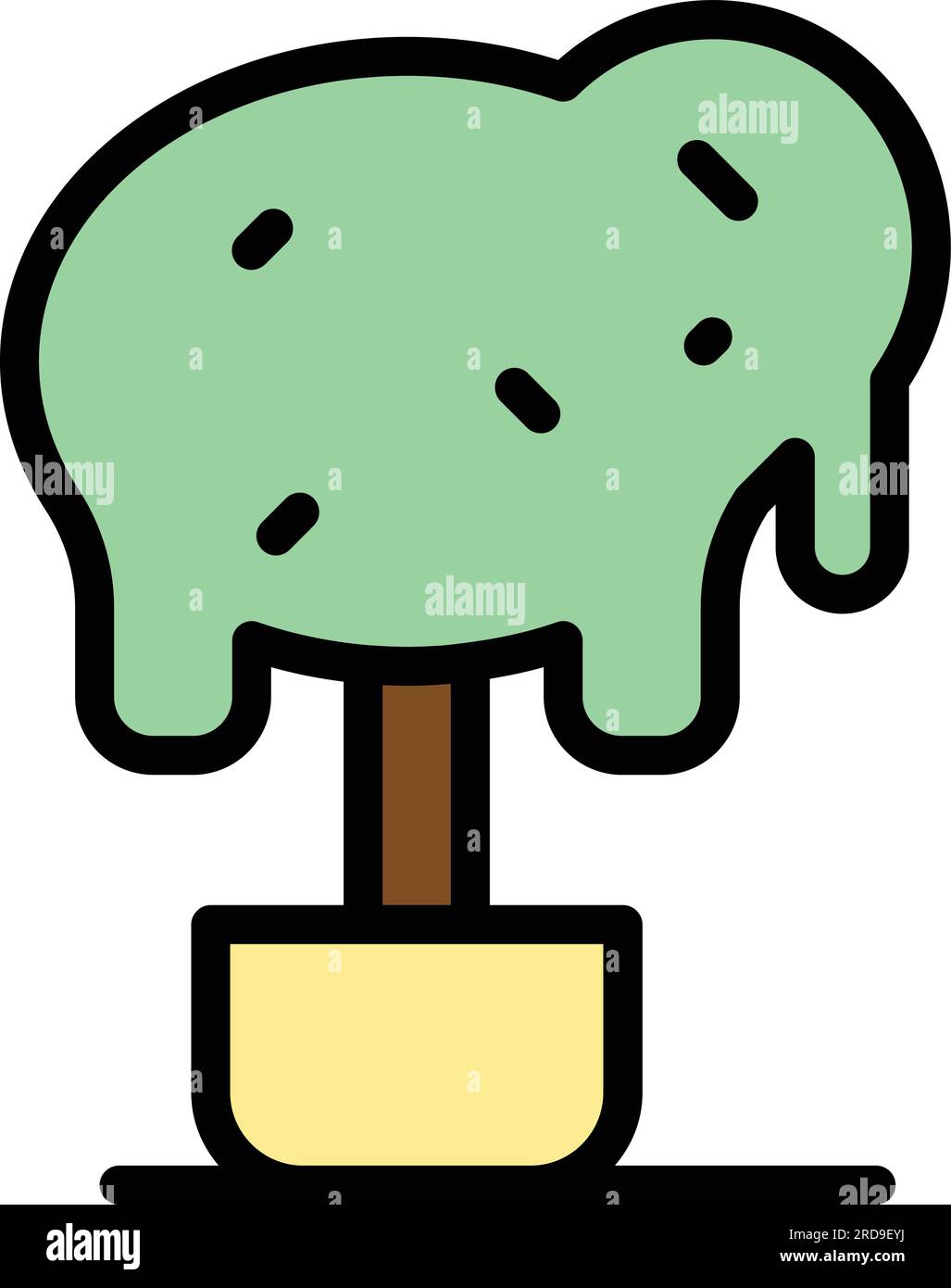 Boxwood decoration icon outline vector. Garden hedge. Bush plant color ...