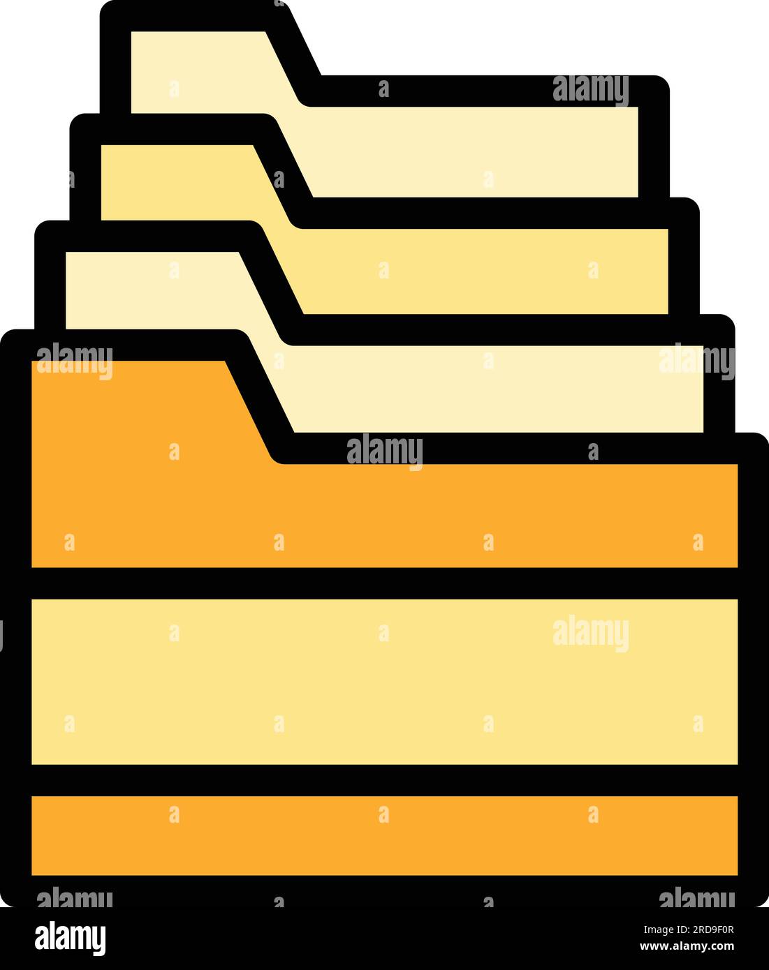 Folder stack icon outline vector. File document. Document portfolio color flat Stock Vector ...