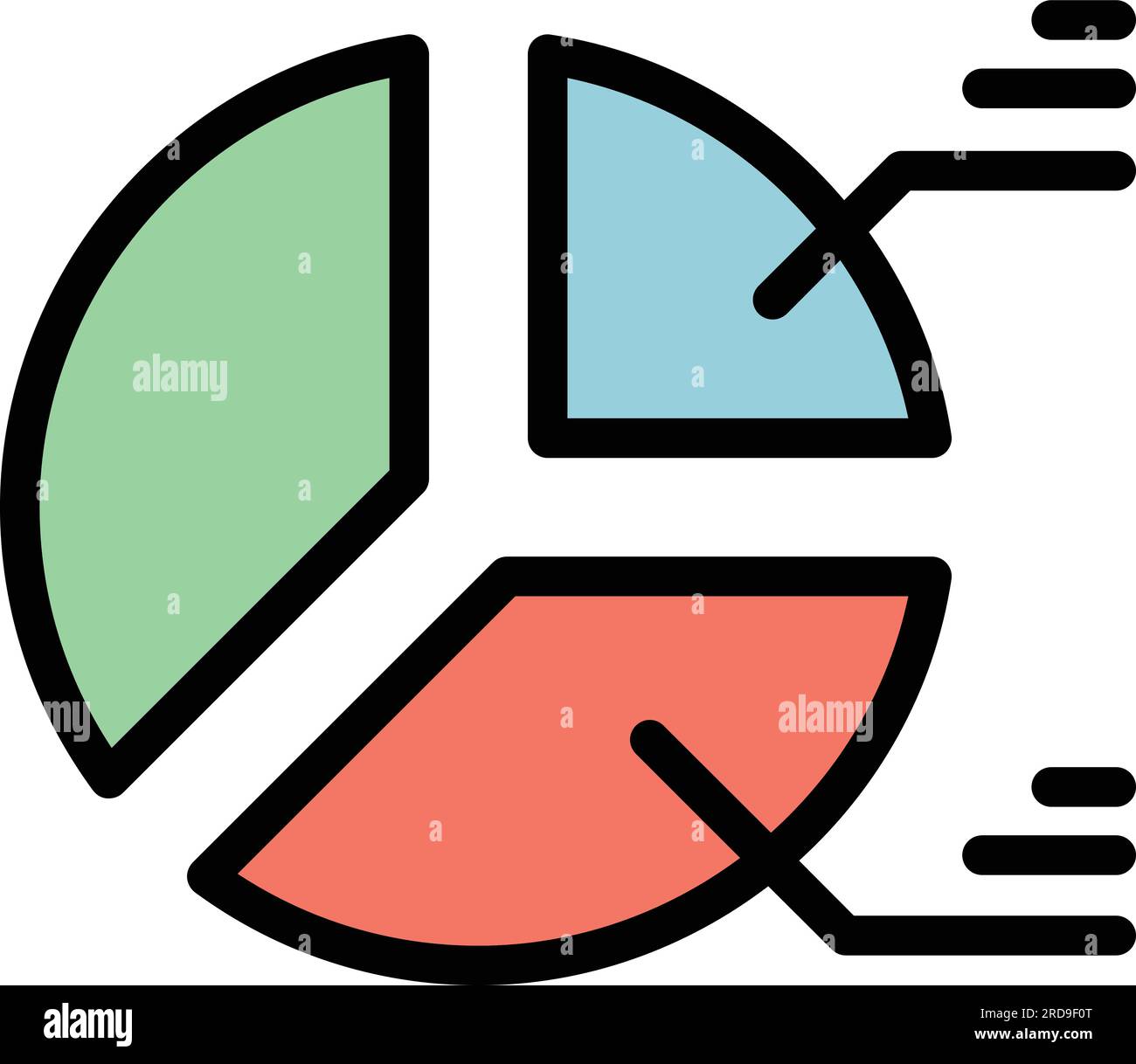 Data pie chart icon outline vector. Round circle. Graph section color flat Stock Vector Image ...