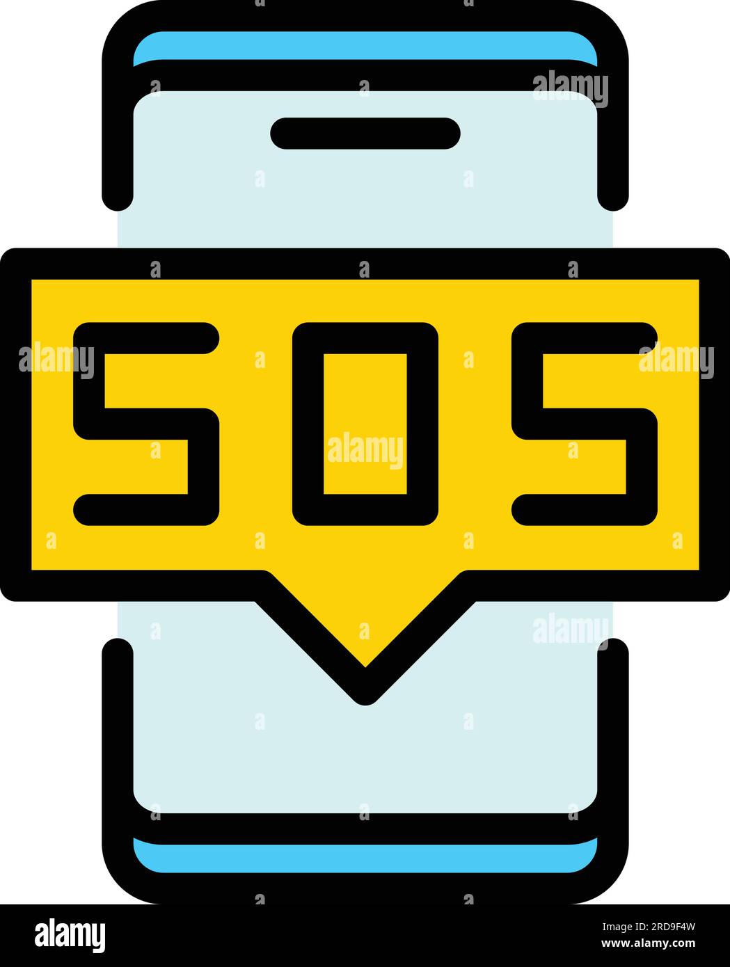 Sos smartphone icon outline vector. Emergency button. Alarm help color ...