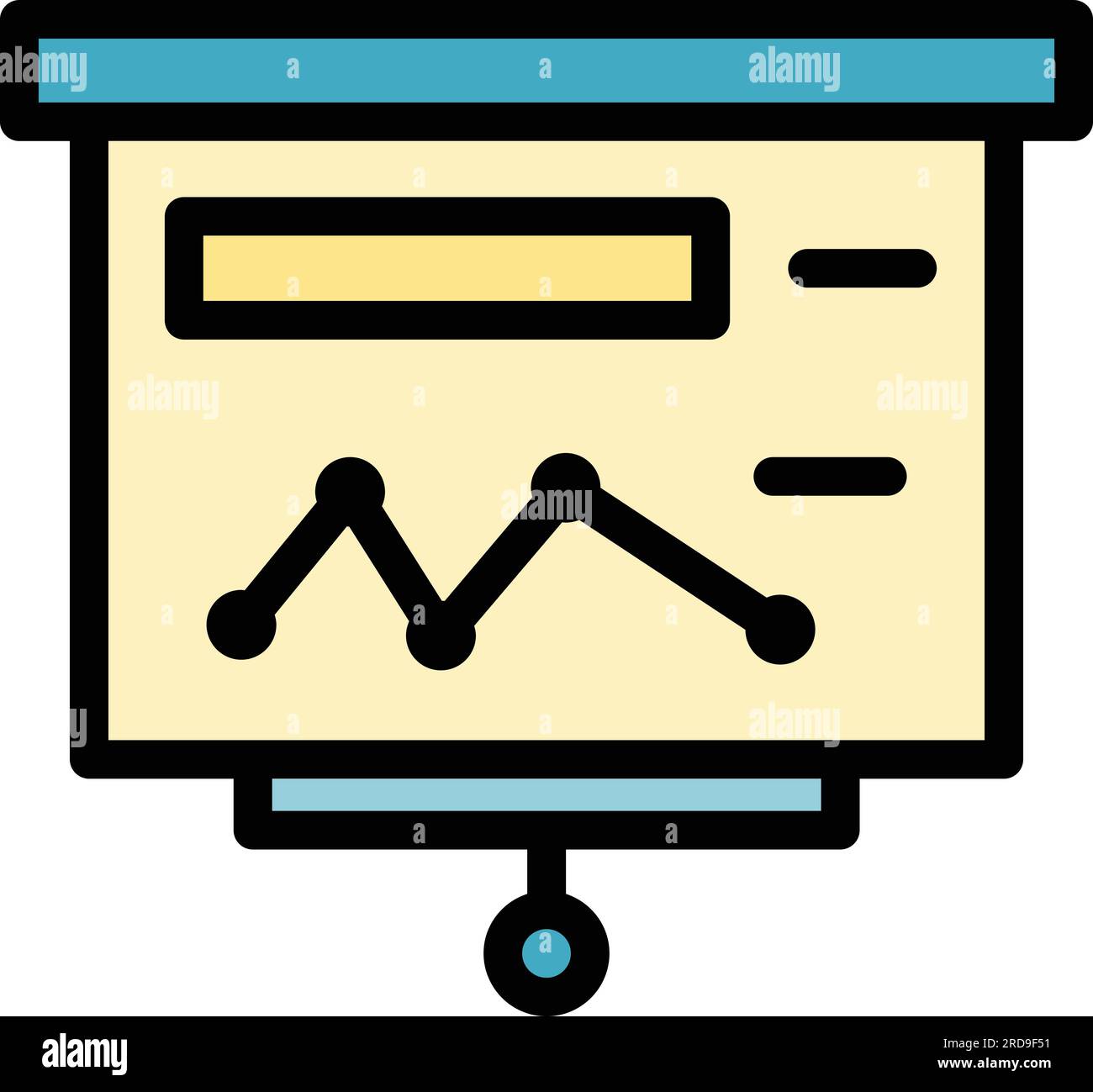 Wall graph banner icon outline vector. Office interior. Hang projector ...