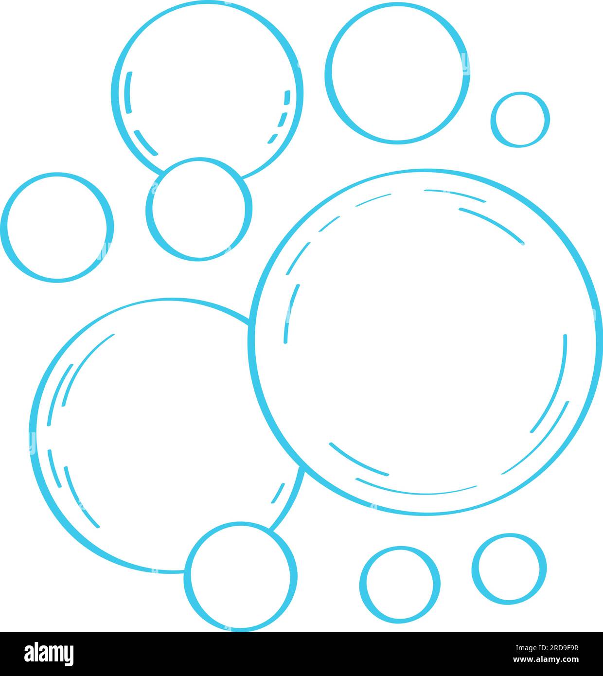 Water bubble in doodle style. Bubbles hand drawn illustration. Line ...