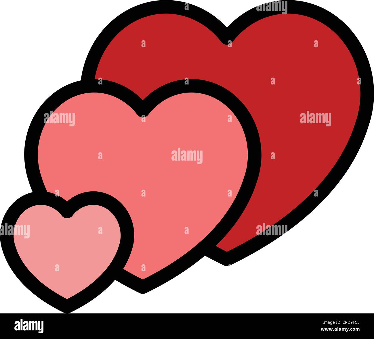 Heart grow icon outline vector. Love care. Organic heart color flat ...