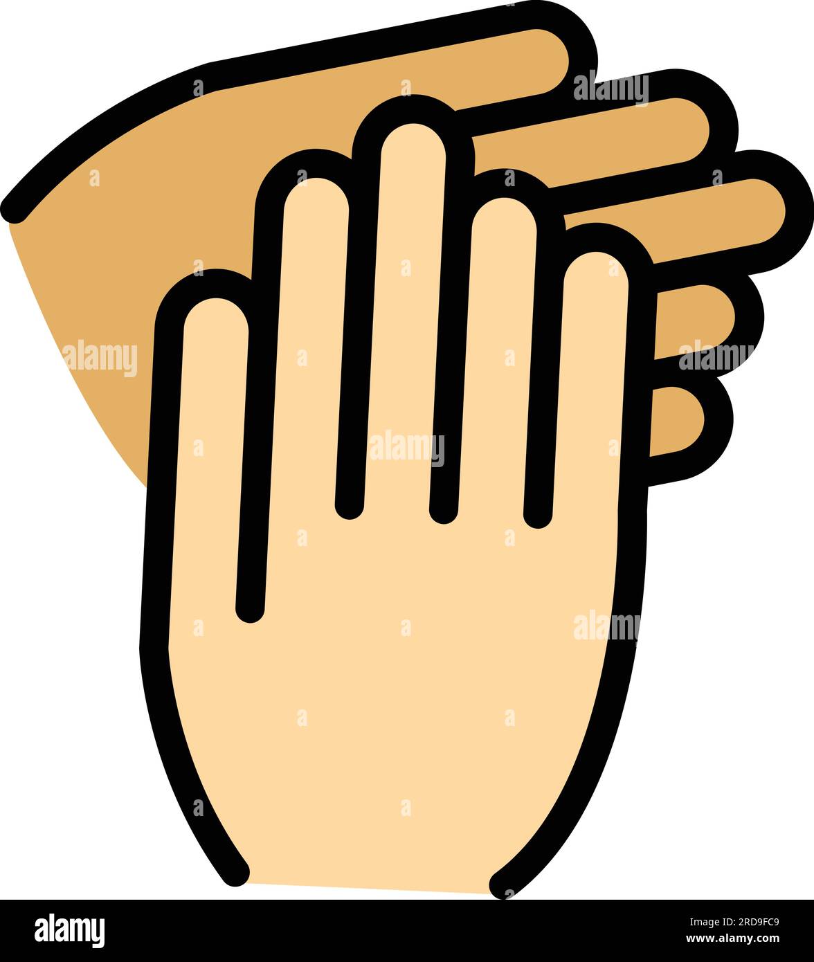 Praise handclap icon outline vector. Hand clap applause. Finger encourage color flat Stock ...