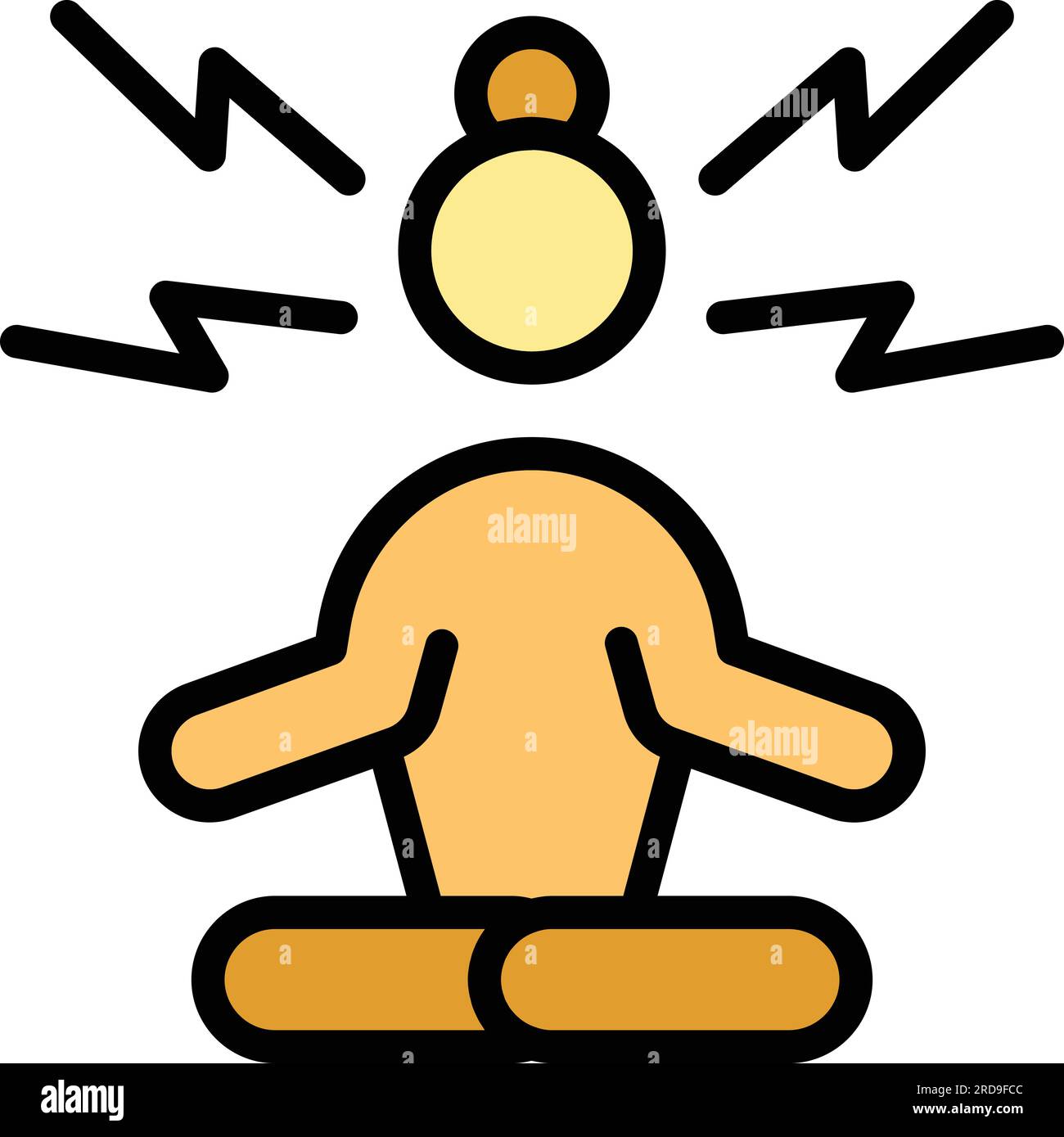 Yoga relax icon outline vector. Human health. Mind meditation color ...