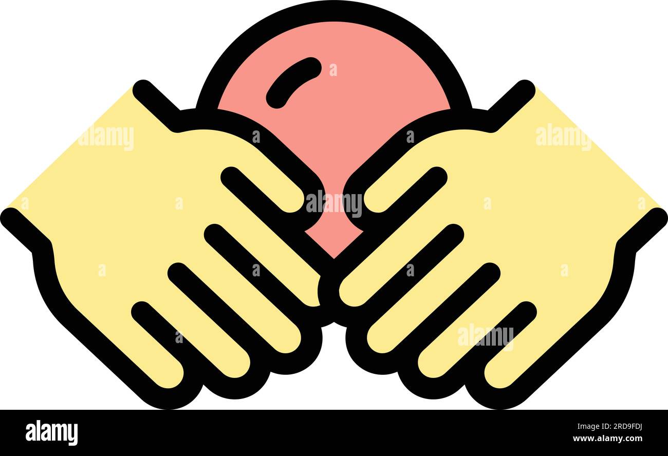 Kid fine motor icon outline vector. Game skills. Toy speech color flat ...