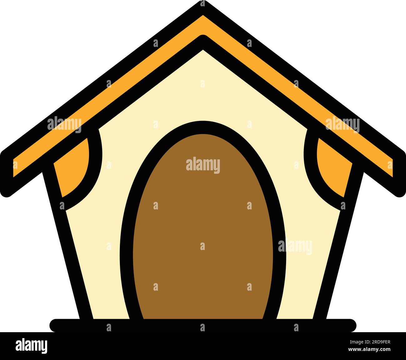 Canine kennel icon outline vector. Dog puppy house. Pet doghouse color ...