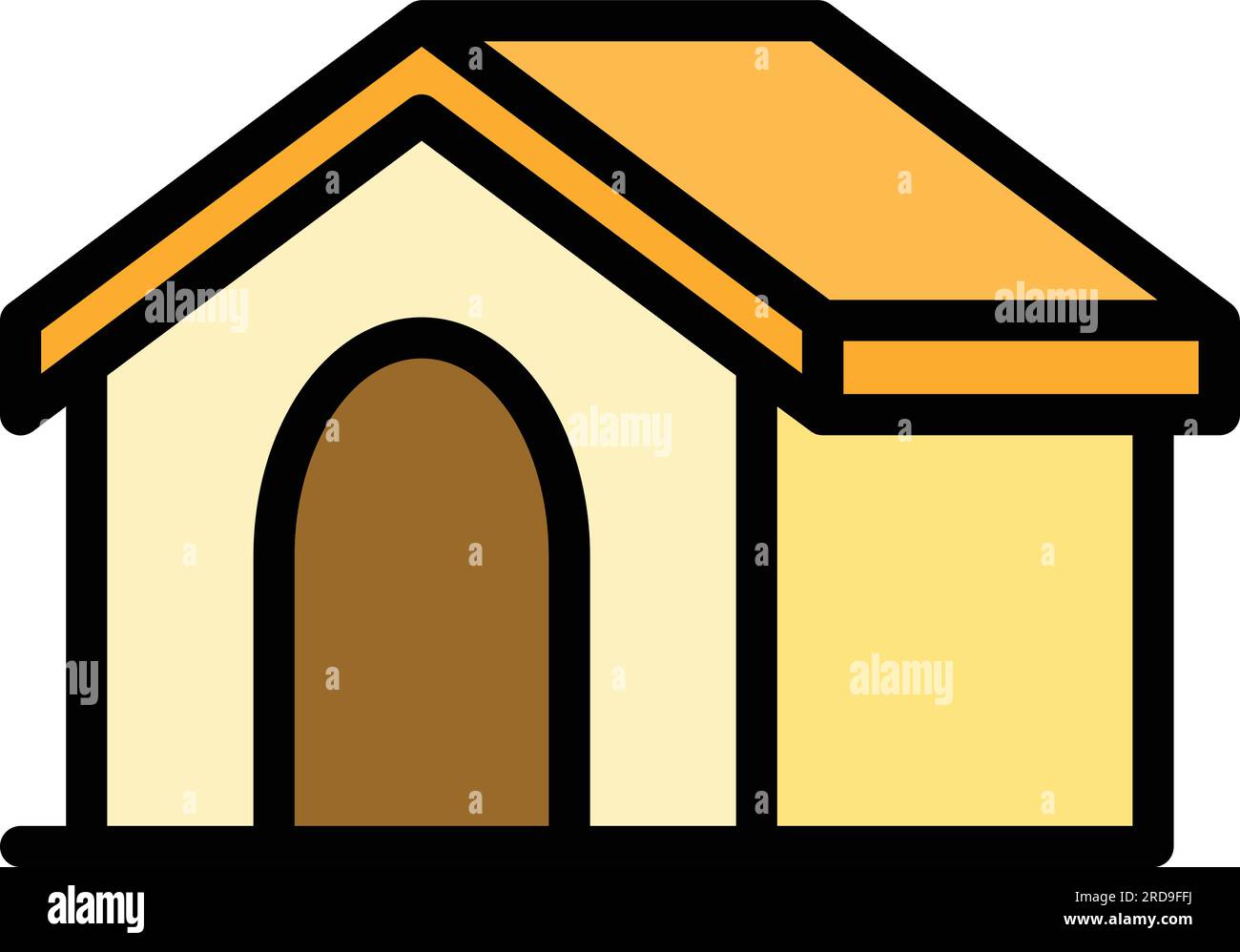 Puppy cottage icon outline vector. Dog house. Pet kennel color flat ...