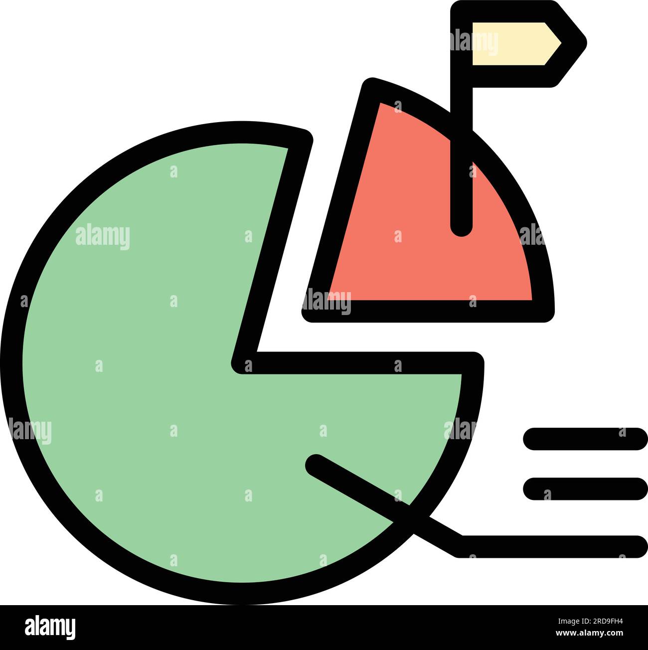 Pie chart icon outline vector. Round circle. Graph template color flat Stock Vector Image & Art ...