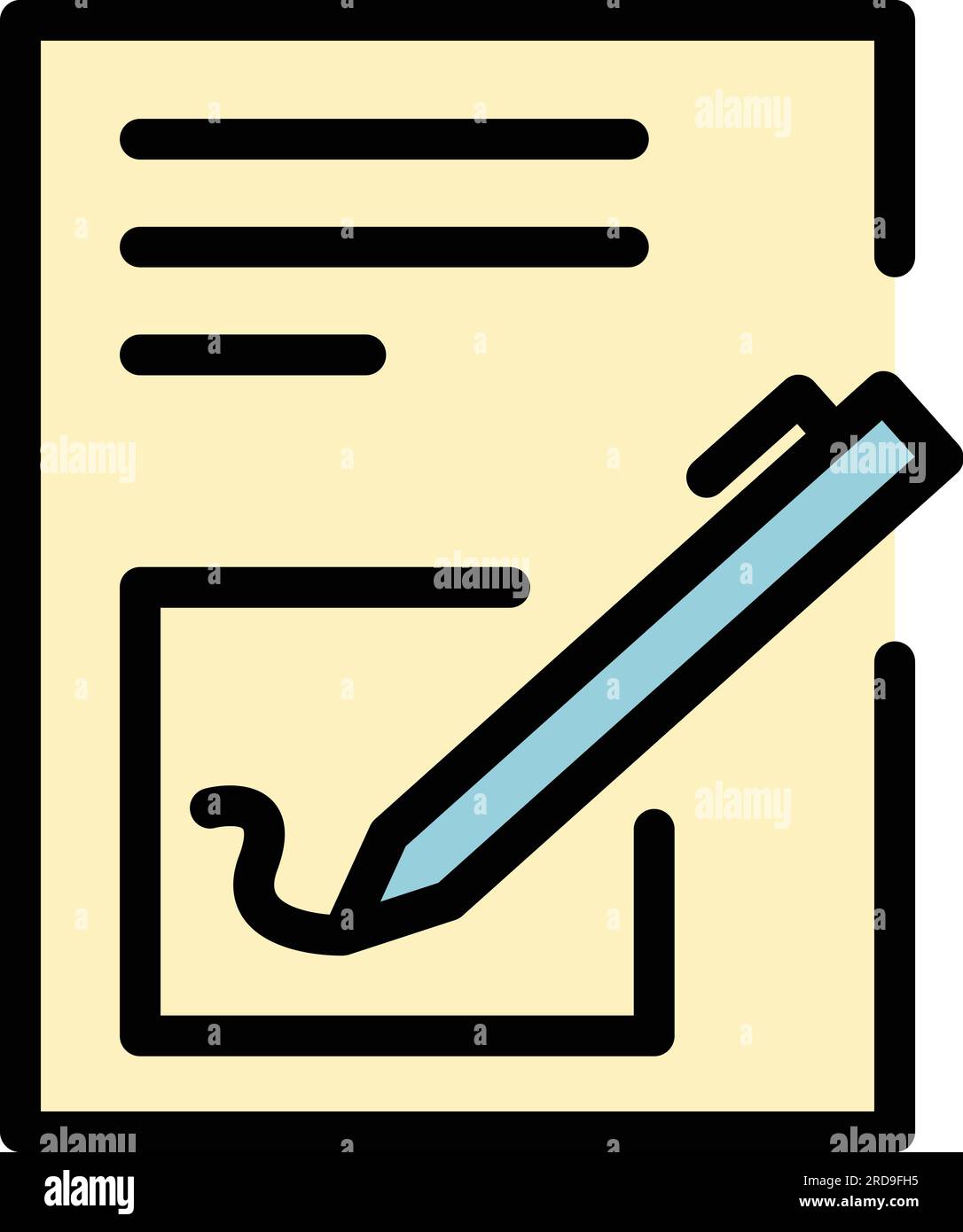 Contract signature icon outline vector. Pen document. Paper agreement ...