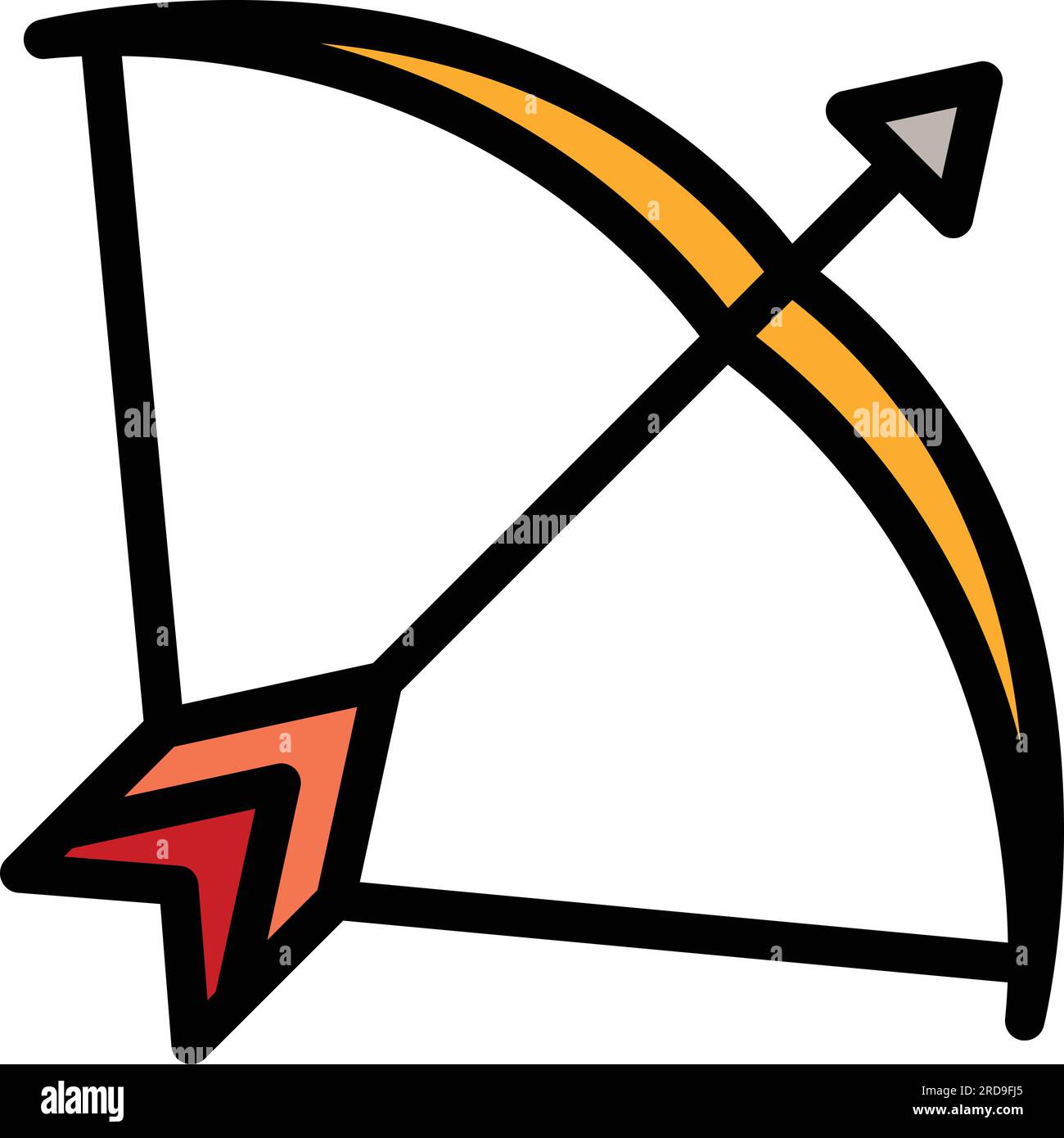 Competition bow icon outline vector. Archery arrow. Archer goal color ...