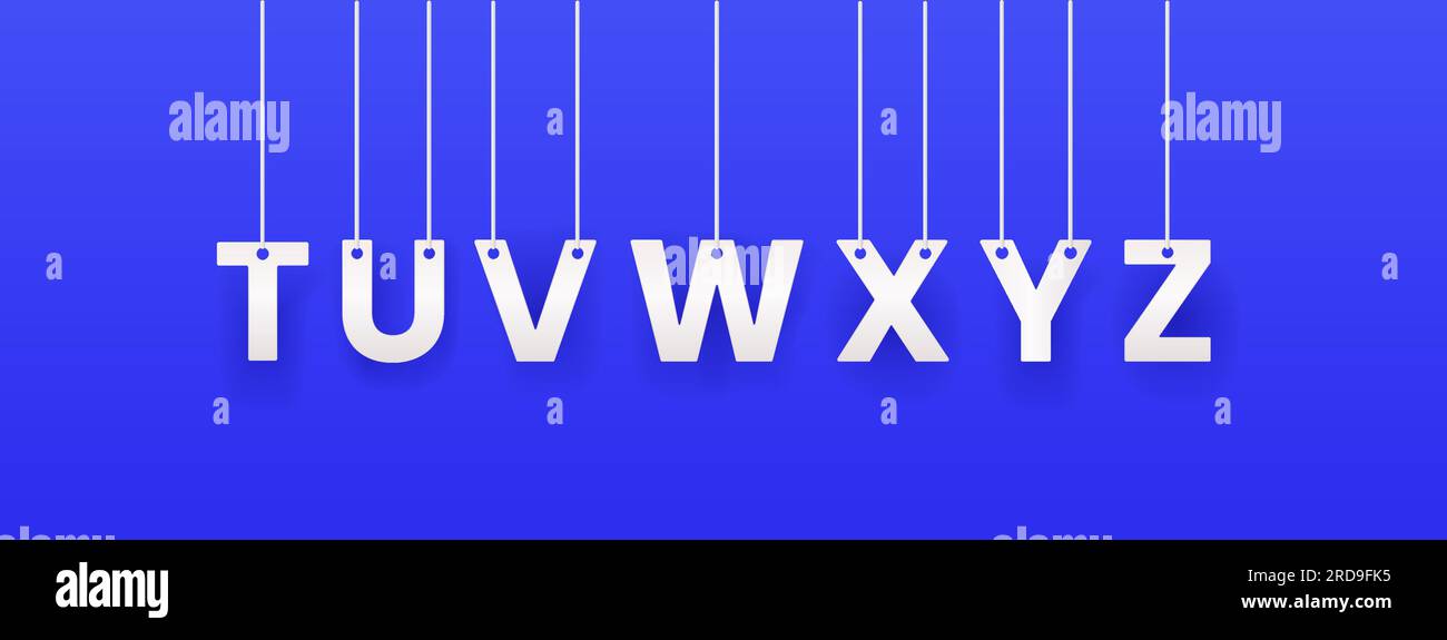 Hanging abc. Hanging letters on ropes. Vector Stock Vector Image & Art ...
