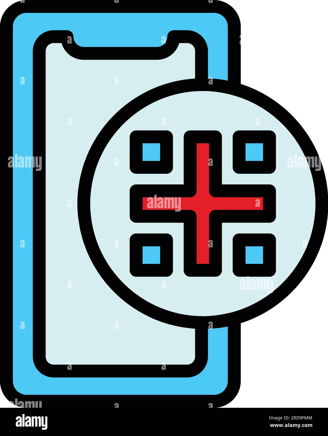Phone Scanner Icon Outline Vector Qr Code Mobile Scan Color Flat Stock Vector Image And Art Alamy