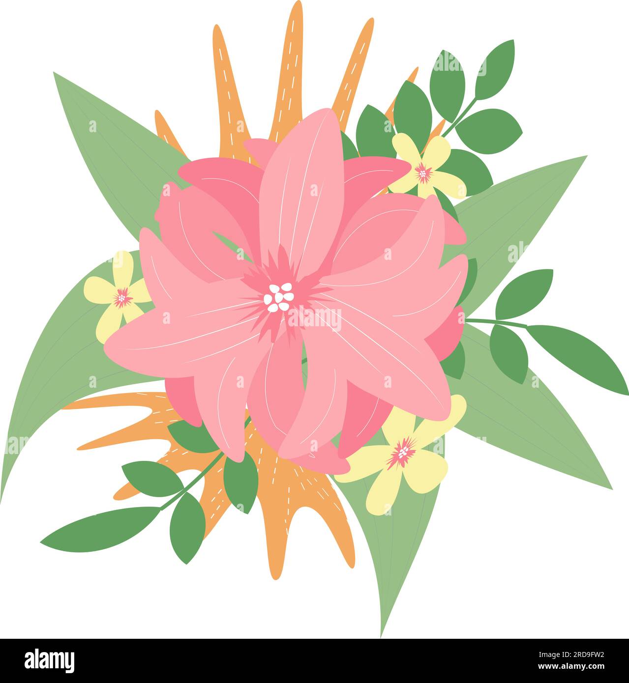 Summer picture tropical flowers bouquet Vector EPS10 Stock Vector Image ...