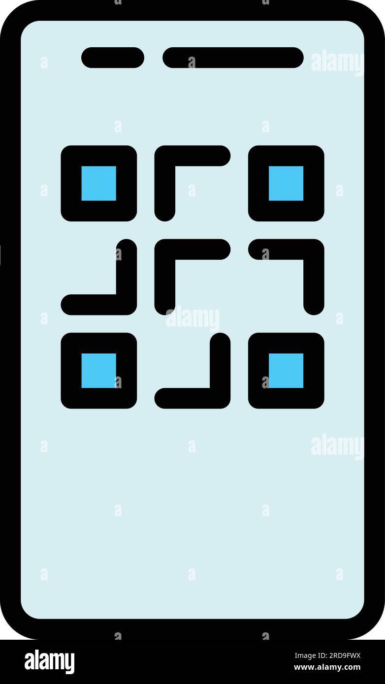 Screen Barcode Icon Outline Vector Scan Code Mobile Qr Color Flat Stock Vector Image And Art Alamy