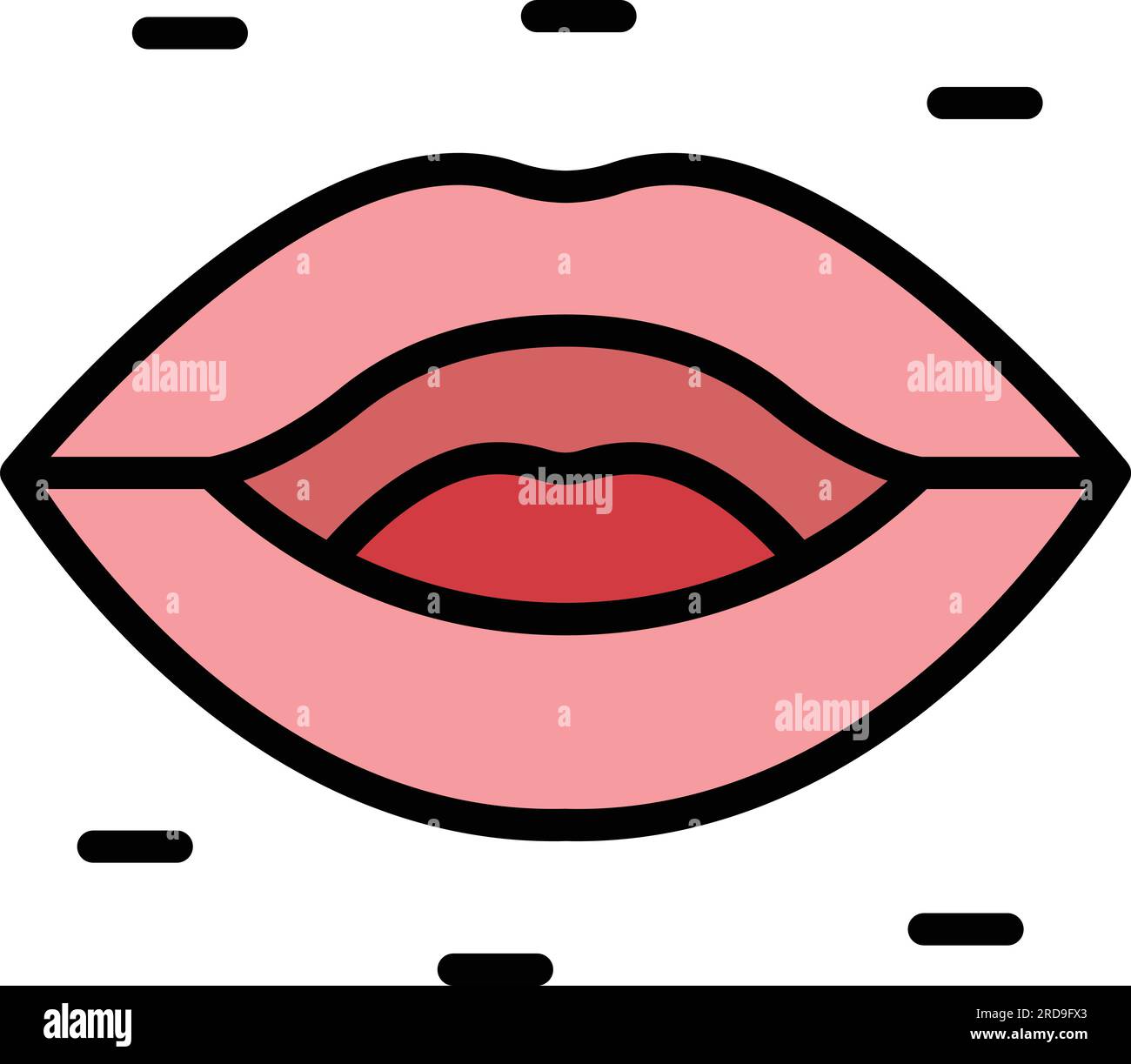 Lip sync animation icon outline vector. Mouth expression. Face talk ...