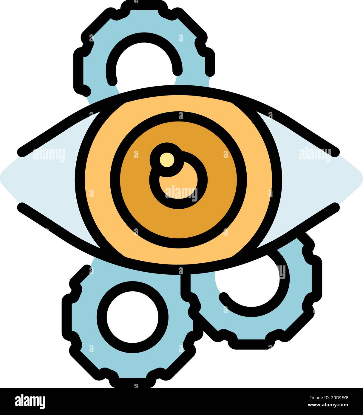 Visual sensory icon outline vector. Cognitive perception. Health ...