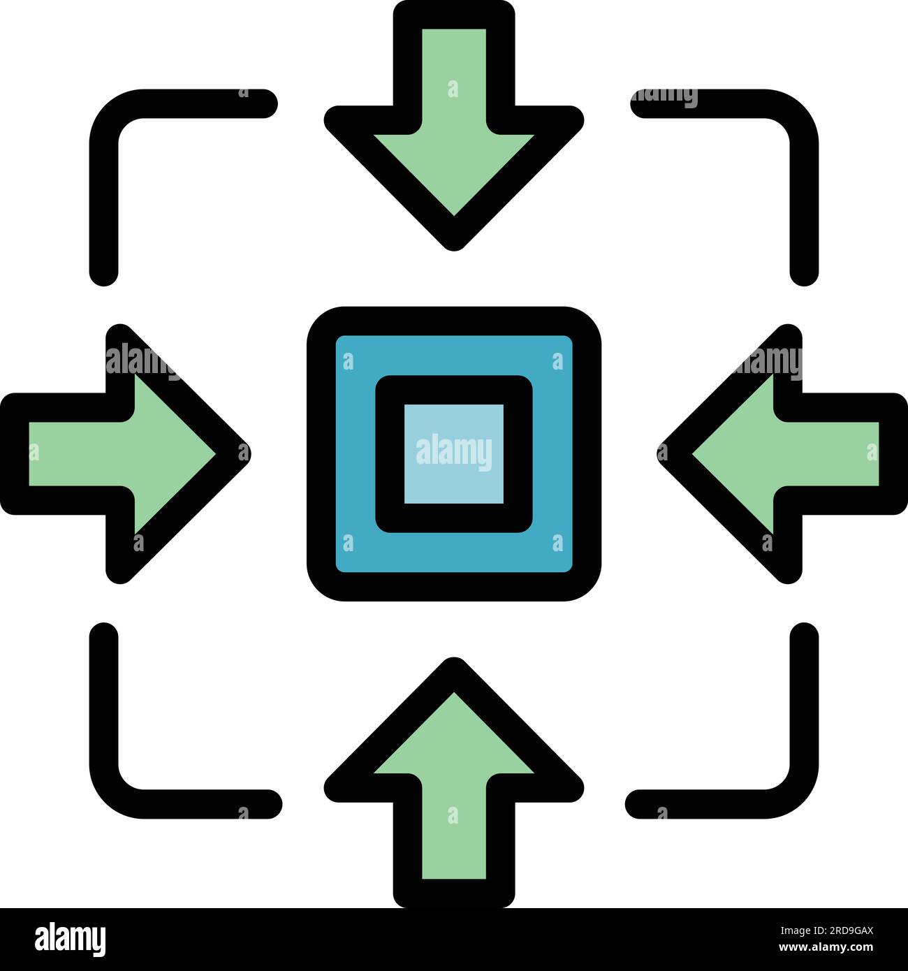 Task concentration icon outline vector. Mind work. Strategy support ...