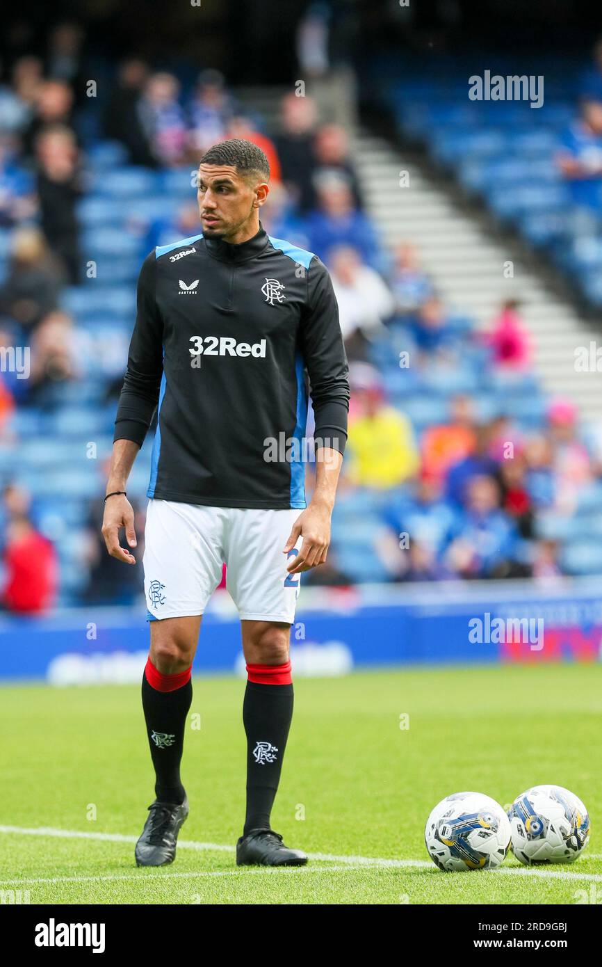 LEON BAOGUN, who plays as a defender with Rangers FC, training at Ibrox ...