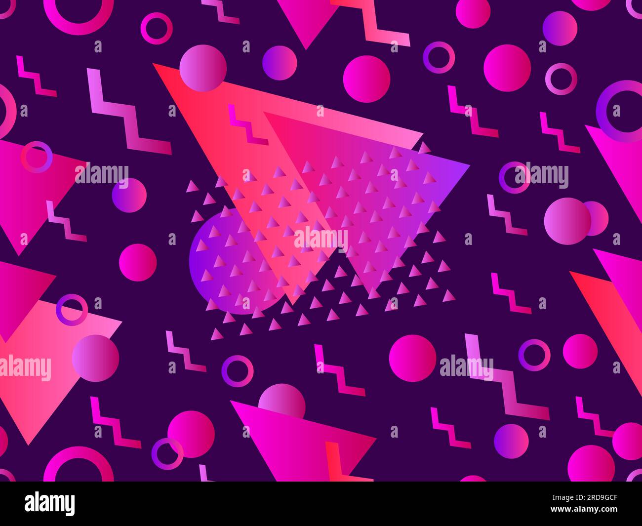 Memphis seamless pattern with geometric gradient shapes. Colorful ...