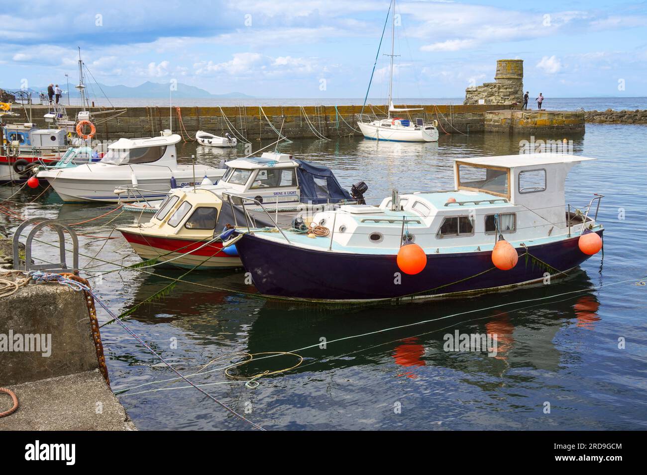 Dunure harbour, Ayrshire on the west coast of Scotland and opening into ...