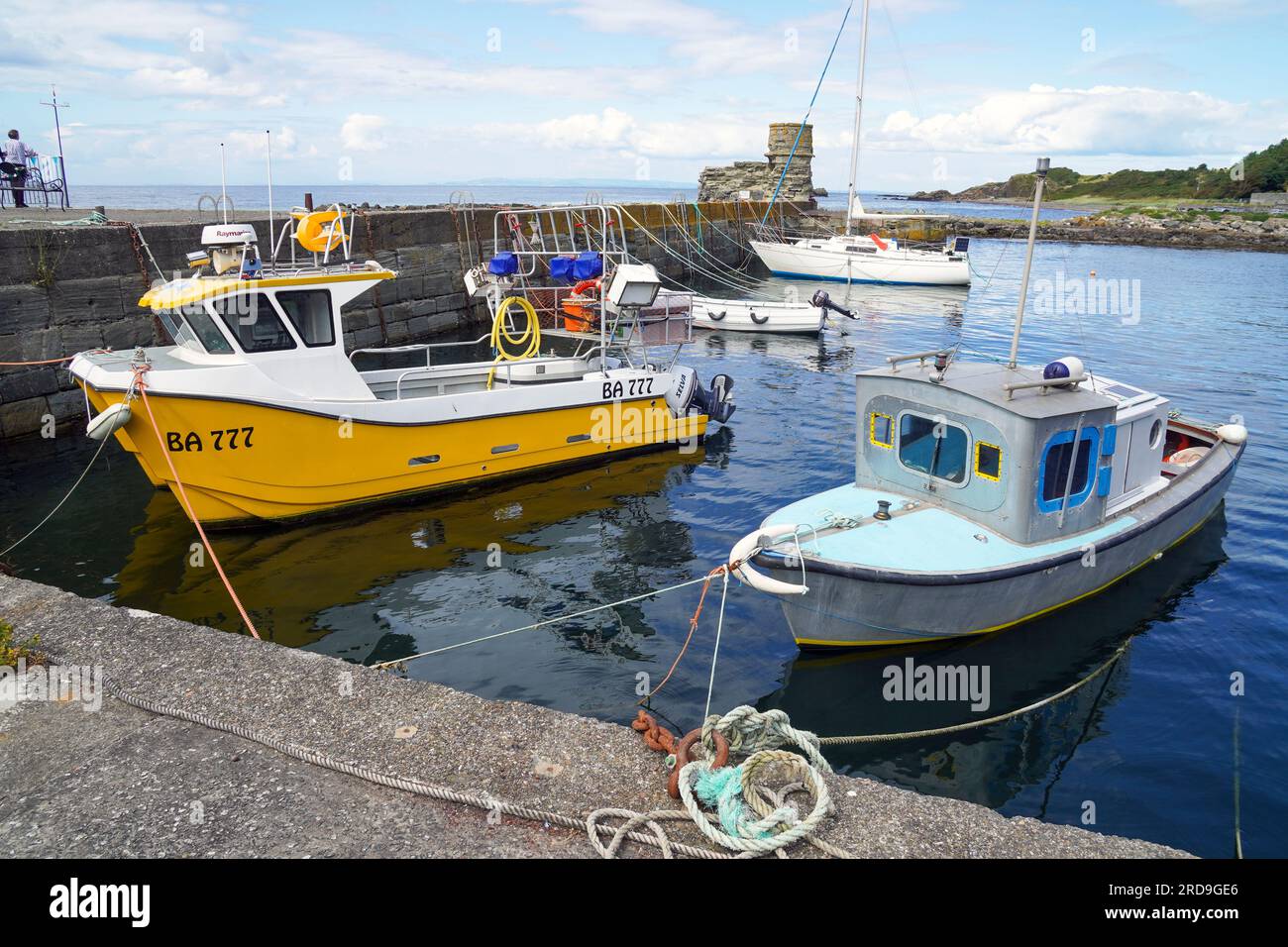 Dunure harbour, Ayrshire on the west coast of Scotland and opening into ...