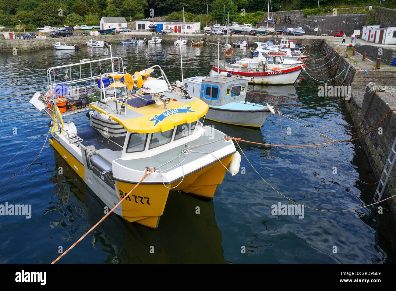 Dunure harbour, Ayrshire on the west coast of Scotland and opening into ...