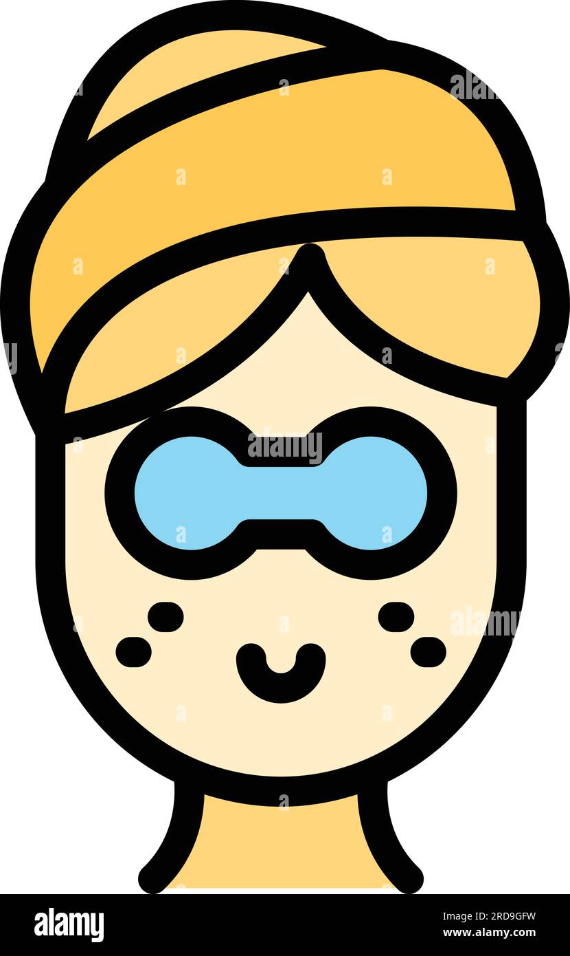 Spa client icon outline vector. Beauty salon. Woman face color flat ...