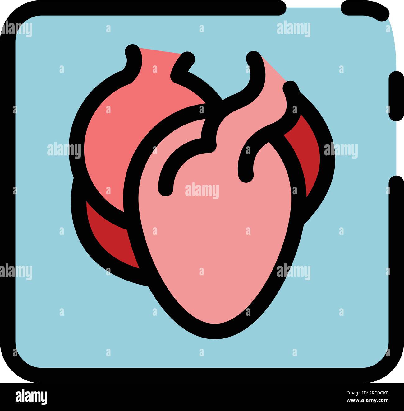 Heart image icon outline vector. Medical cardiology. Human cardiac ...