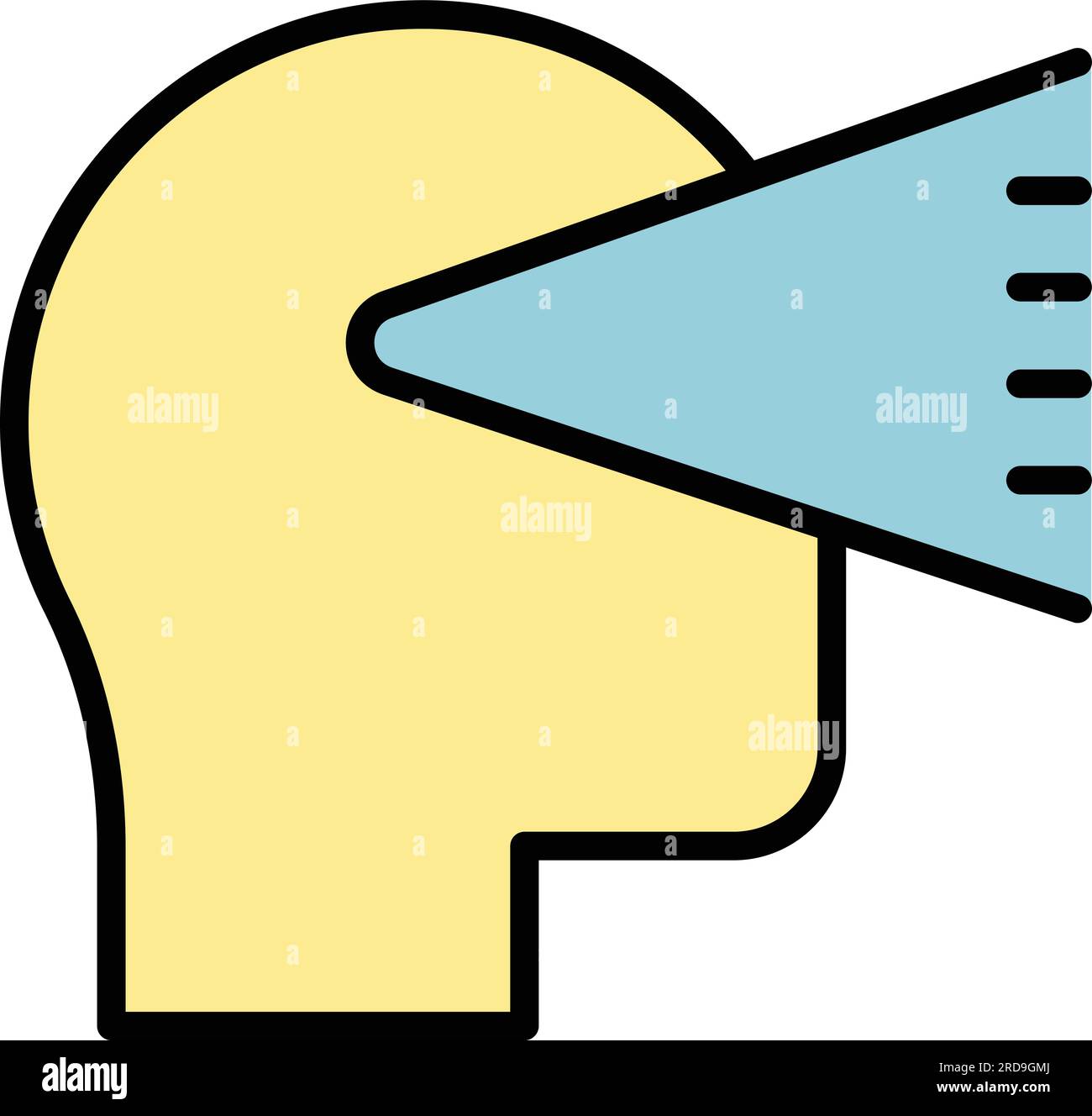 Visual Perception Icon Outline Vector Sensory Process Brain System Color Flat Stock Vector