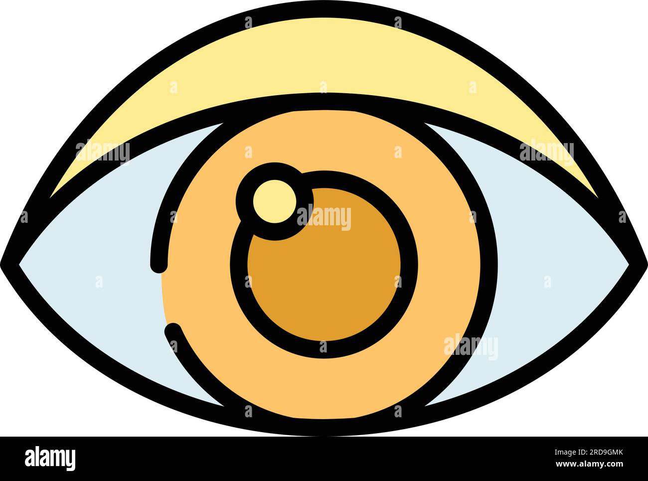Healthy Eye Icon Outline Vector Cognitive Process Brain System Color Flat Stock Vector Image