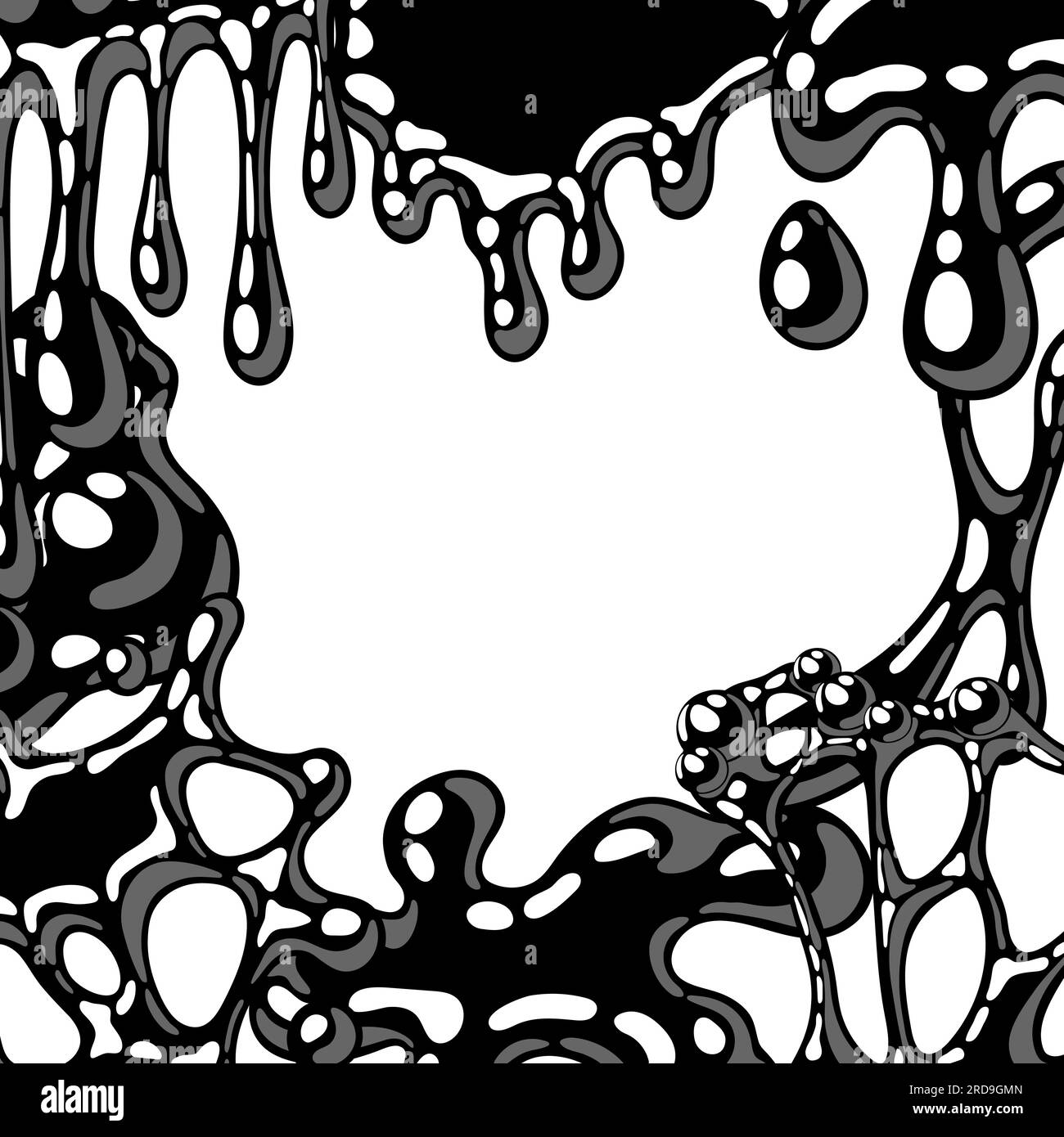 Blots and drips slime background. Toxic mucus smudges streaks and ...