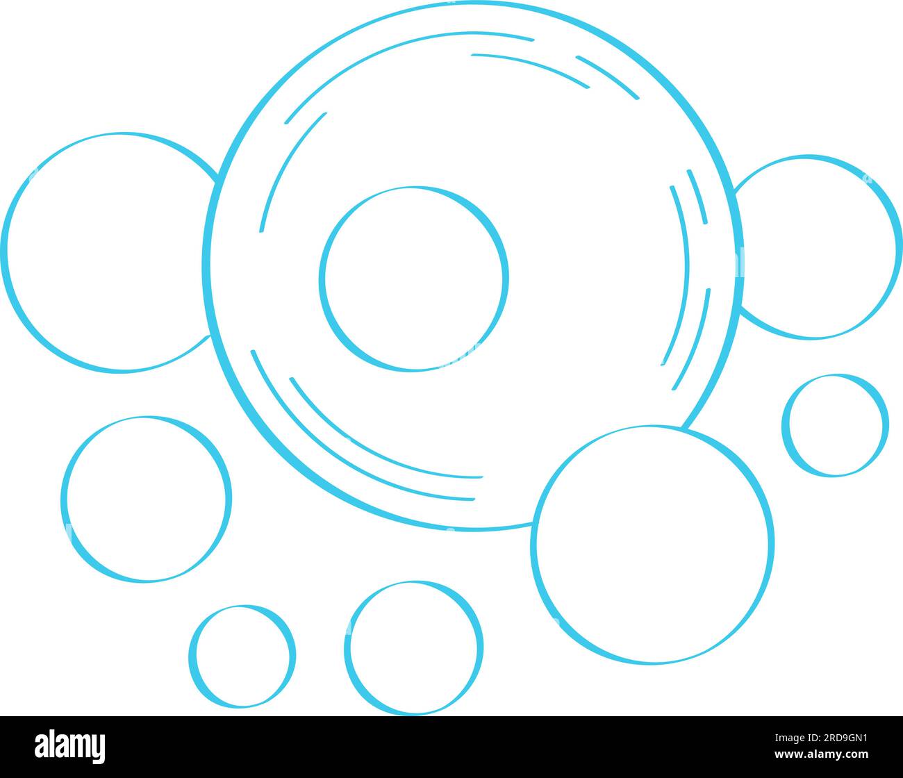 Water bubble in doodle style. Bubbles hand drawn illustration. Line ...