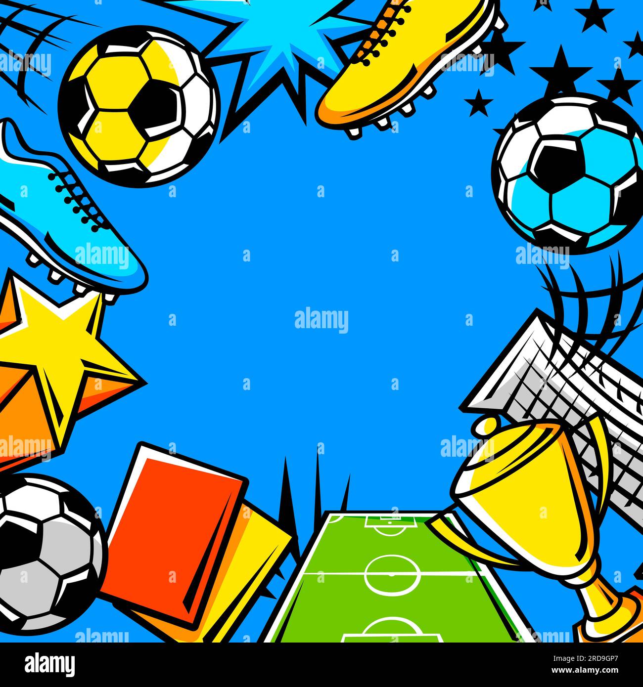 Background with soccer symbols. Football club illustration Stock Vector ...