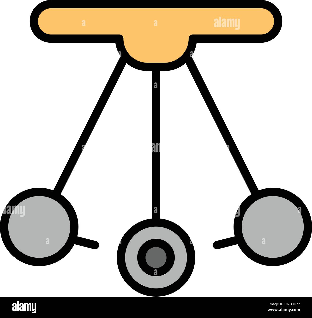 Swinging pendulum icon outline vector. Swing ball. Energy motion color ...
