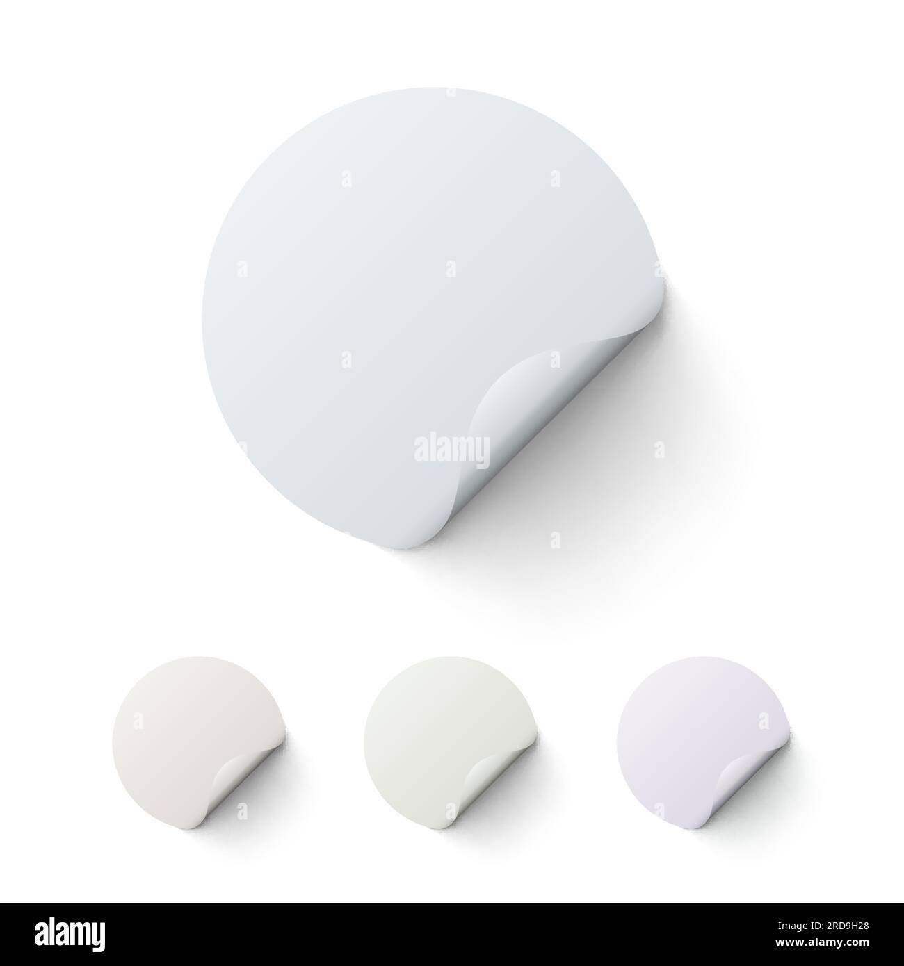 Round colored sticker on a white background, set pack. Vector ...