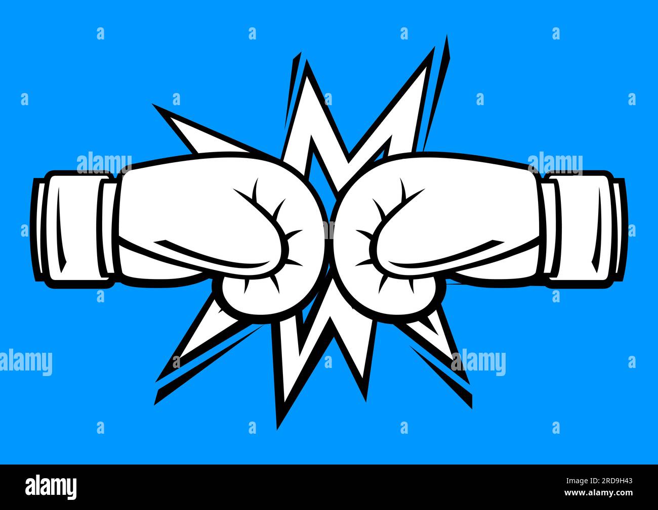 Emblem with boxing gloves. Box club label. Sport illustration in ...