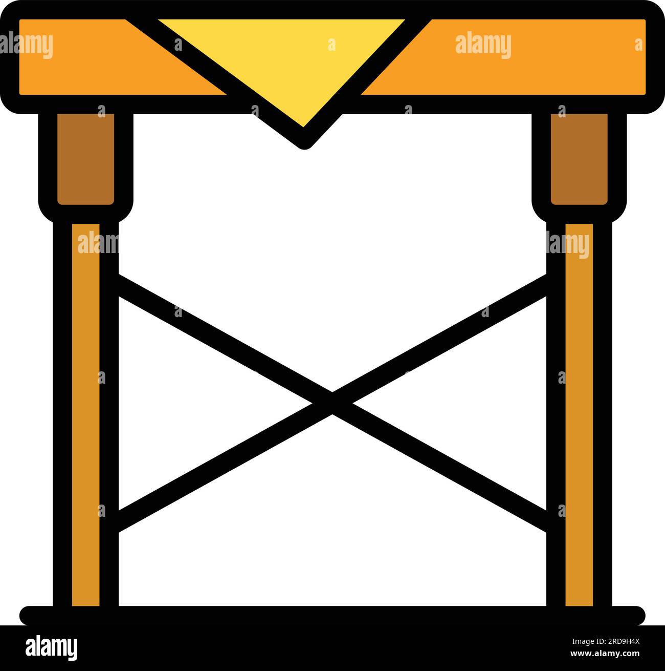Foldable table icon outline vector. Folding bench. Iron table color ...