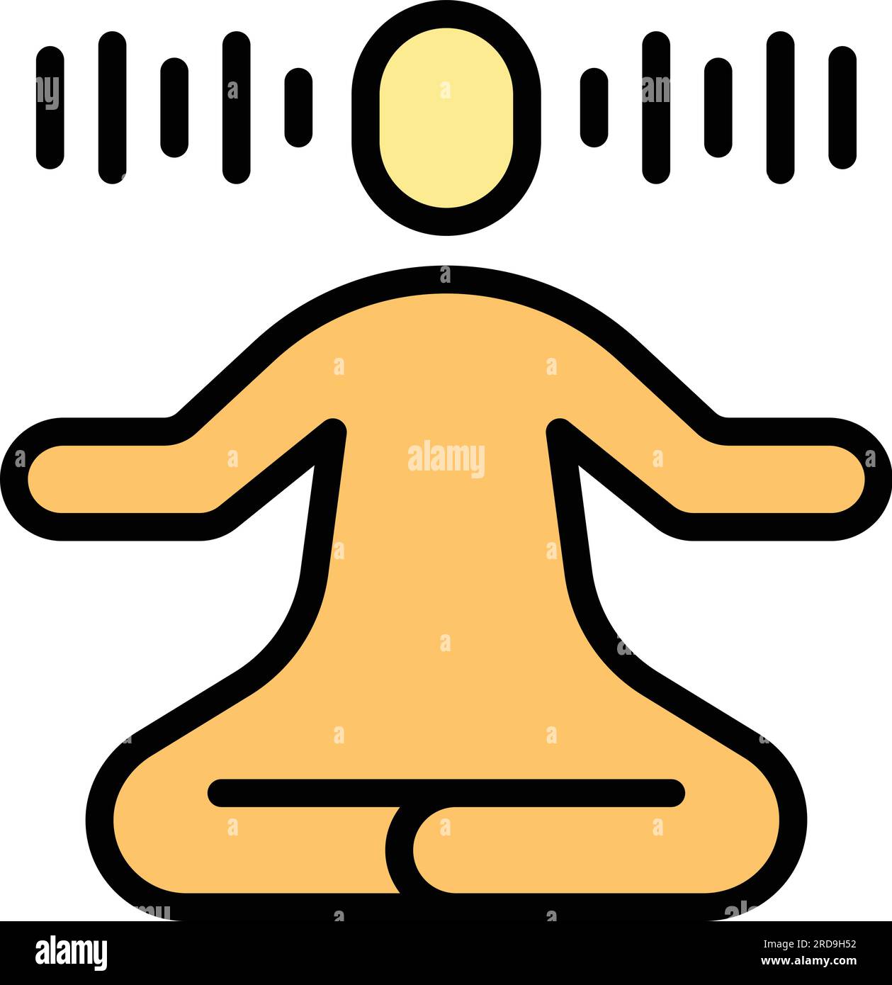 Human meditate icon outline vector. Yoga relax. Healthy mind color flat ...