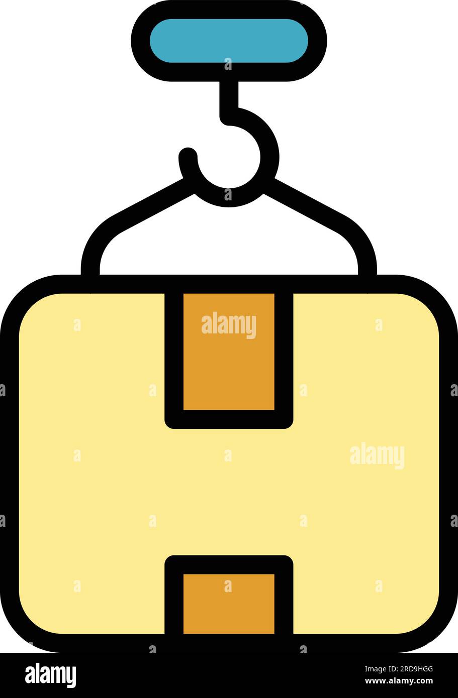 Hook box icon outline vector. Cargo lift. Delivery transport color flat ...