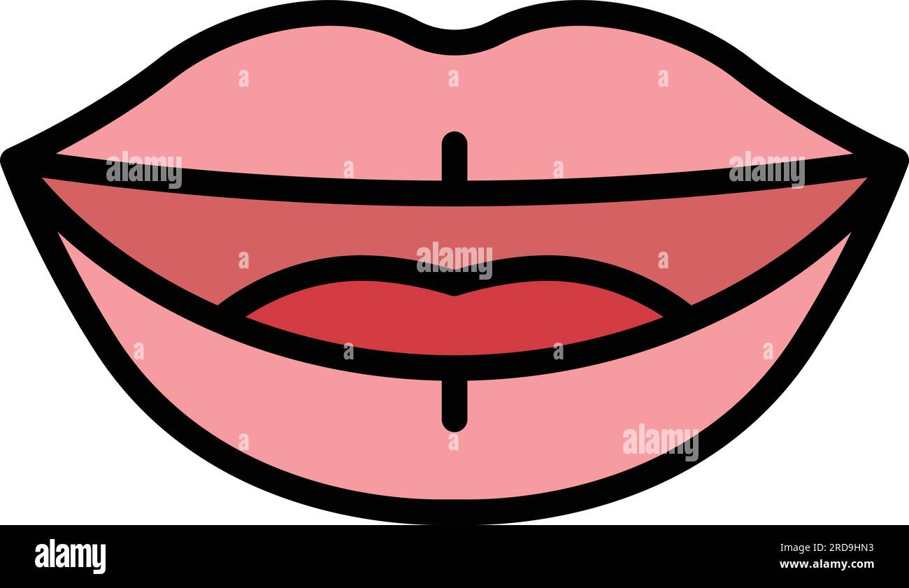 Talking mouth sync icon outline vector. Lip pronunciation. Expression ...
