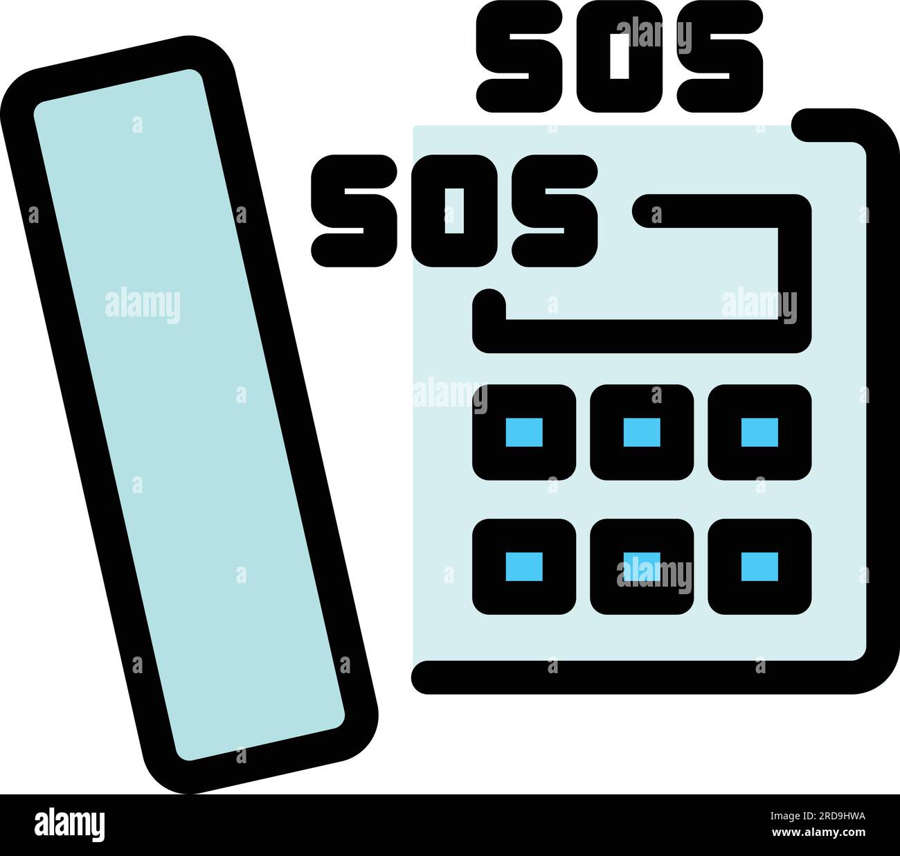 Sos call icon outline vector. Emergency button. Alarm call color flat Stock Vector Image & Art ...